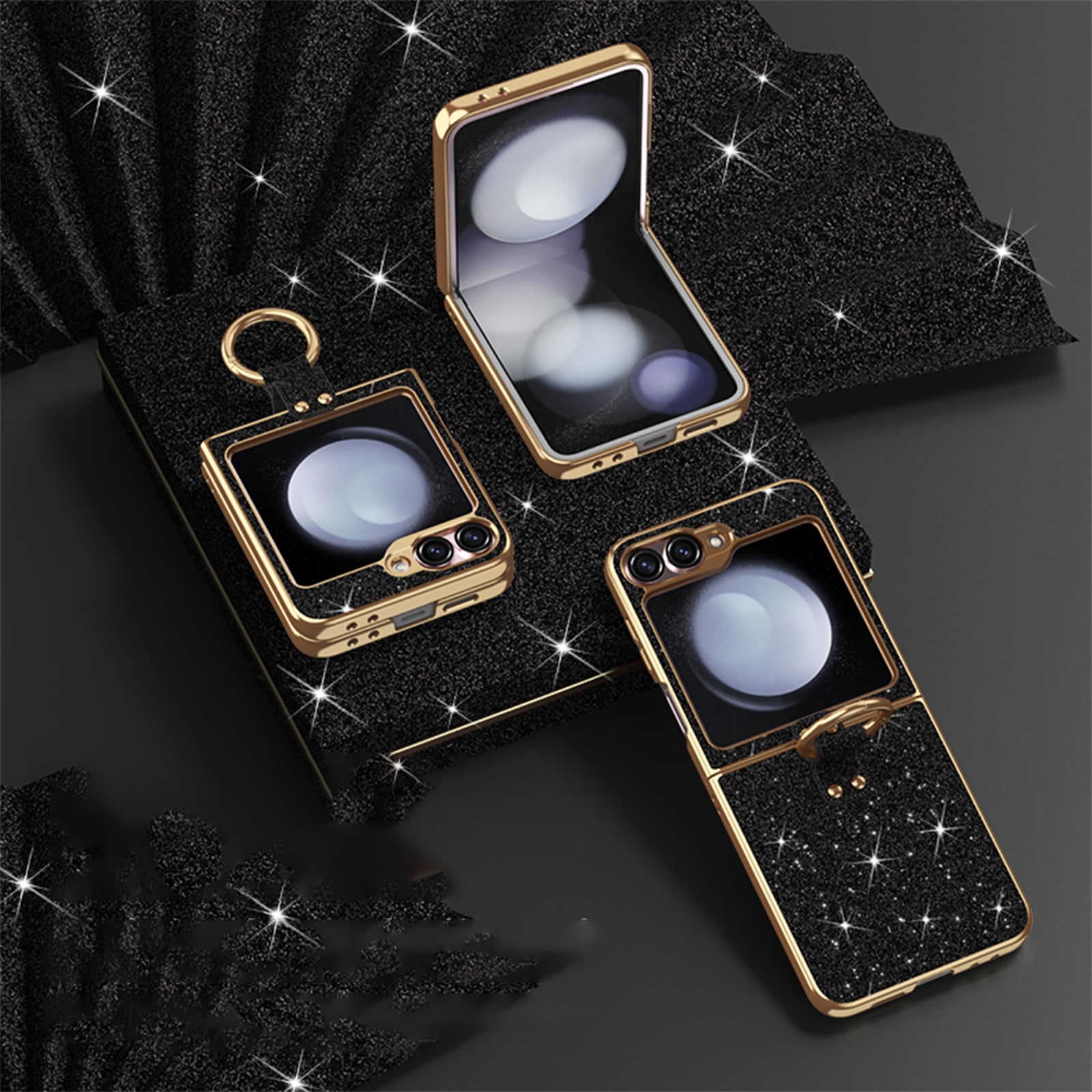 Dteck Case for Samsung Galaxy Z Flip 6,Bling Glitter Plating PC Case ...