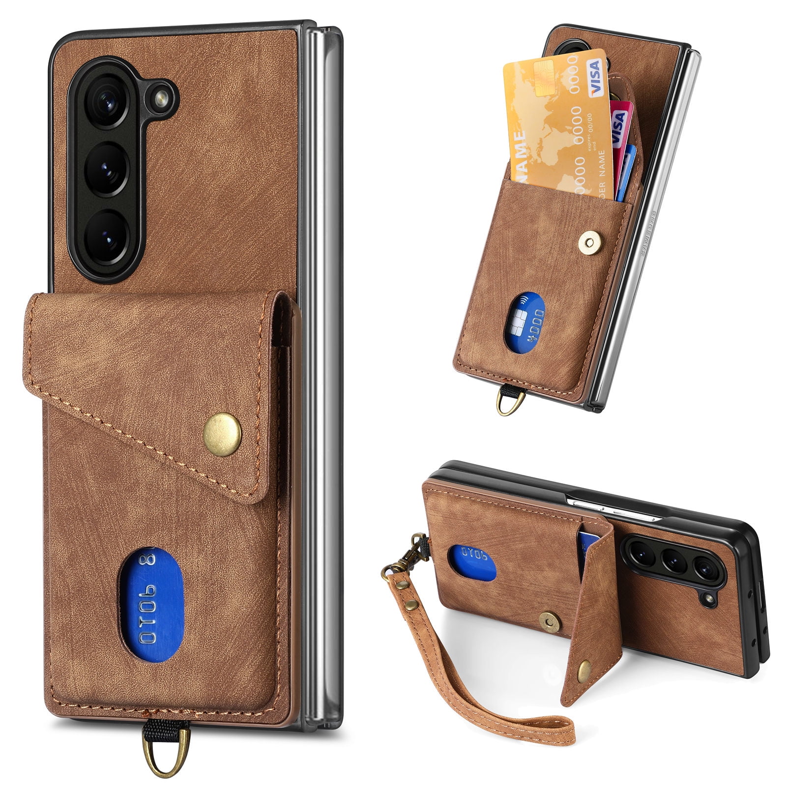 Dteck Case for Samsung Galaxy Z Fold 6 ,Slim Leather Card Wallet Case ...