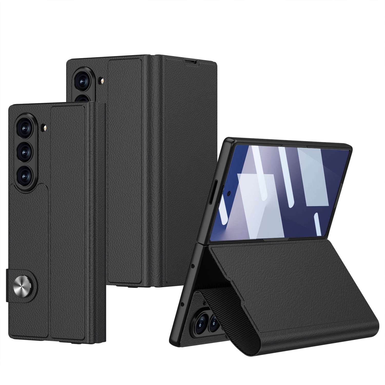 Dteck Case for Samsung Galaxy Z Fold 7,Magnetic Leather Case Built-in ...