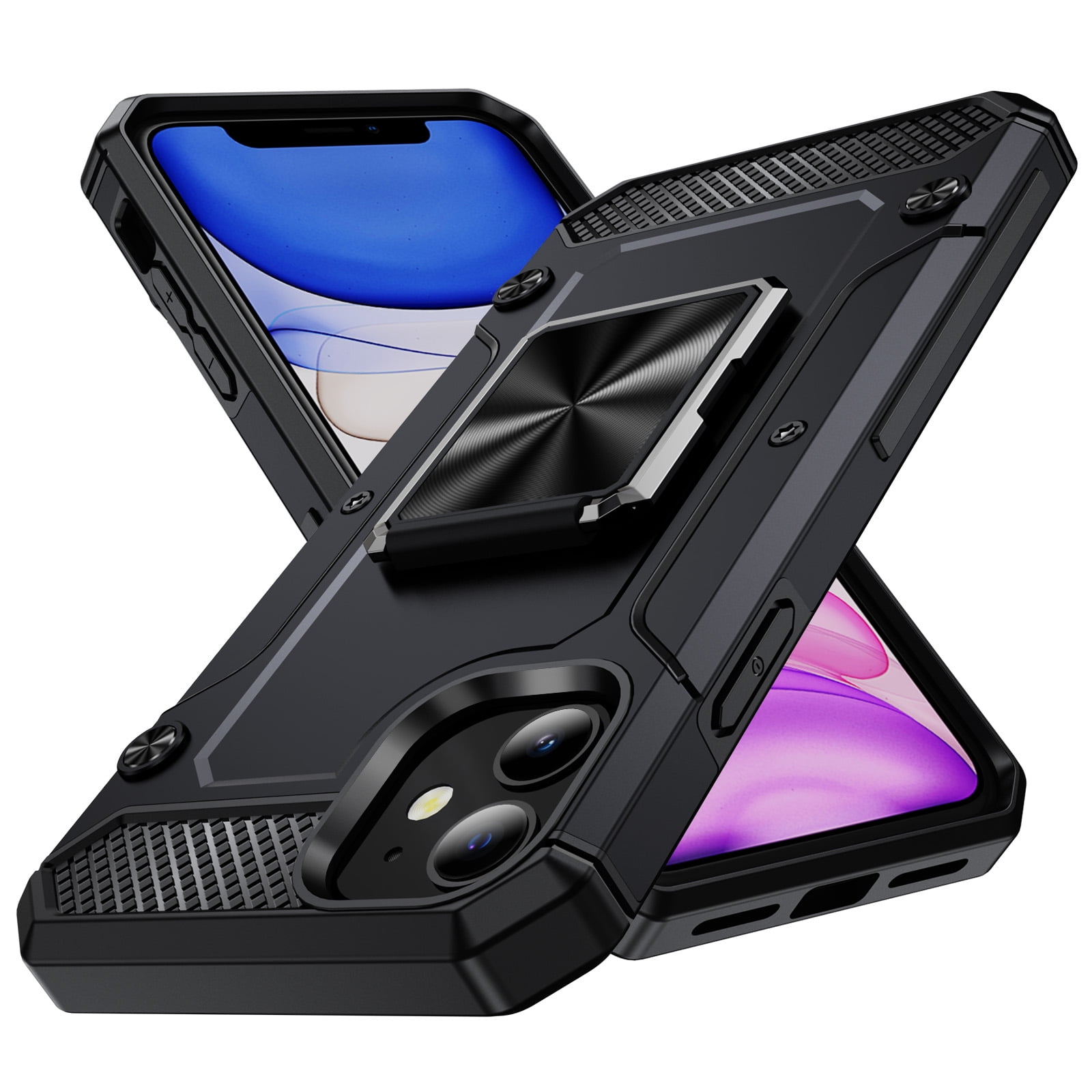 Dteck Case for iPhone 11,Shockproof Armor Case Ring Stand Cover for ...