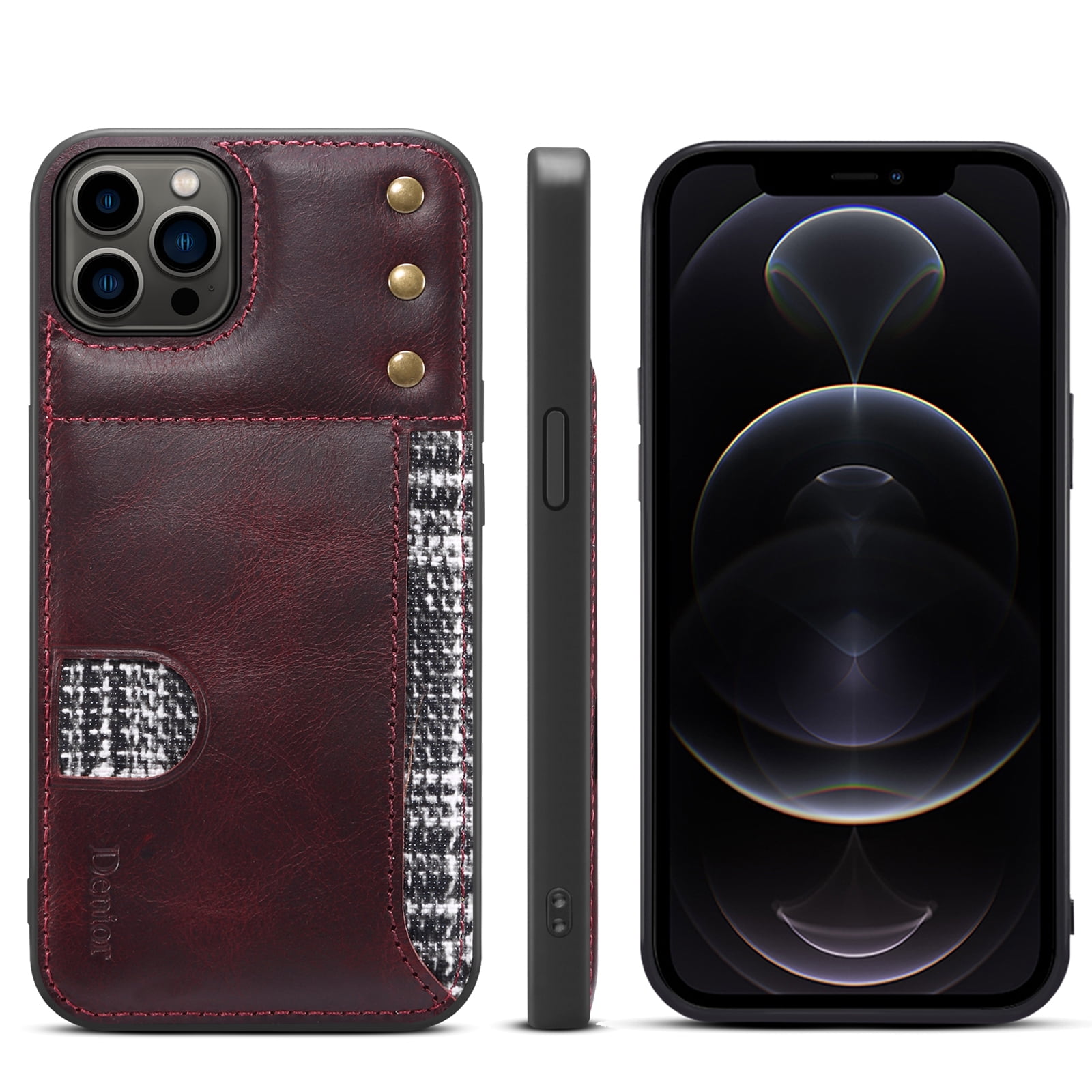 Dteck Case for iPhone 12 Pro Max ,Luxury Leather Card Slot Holder Case ...