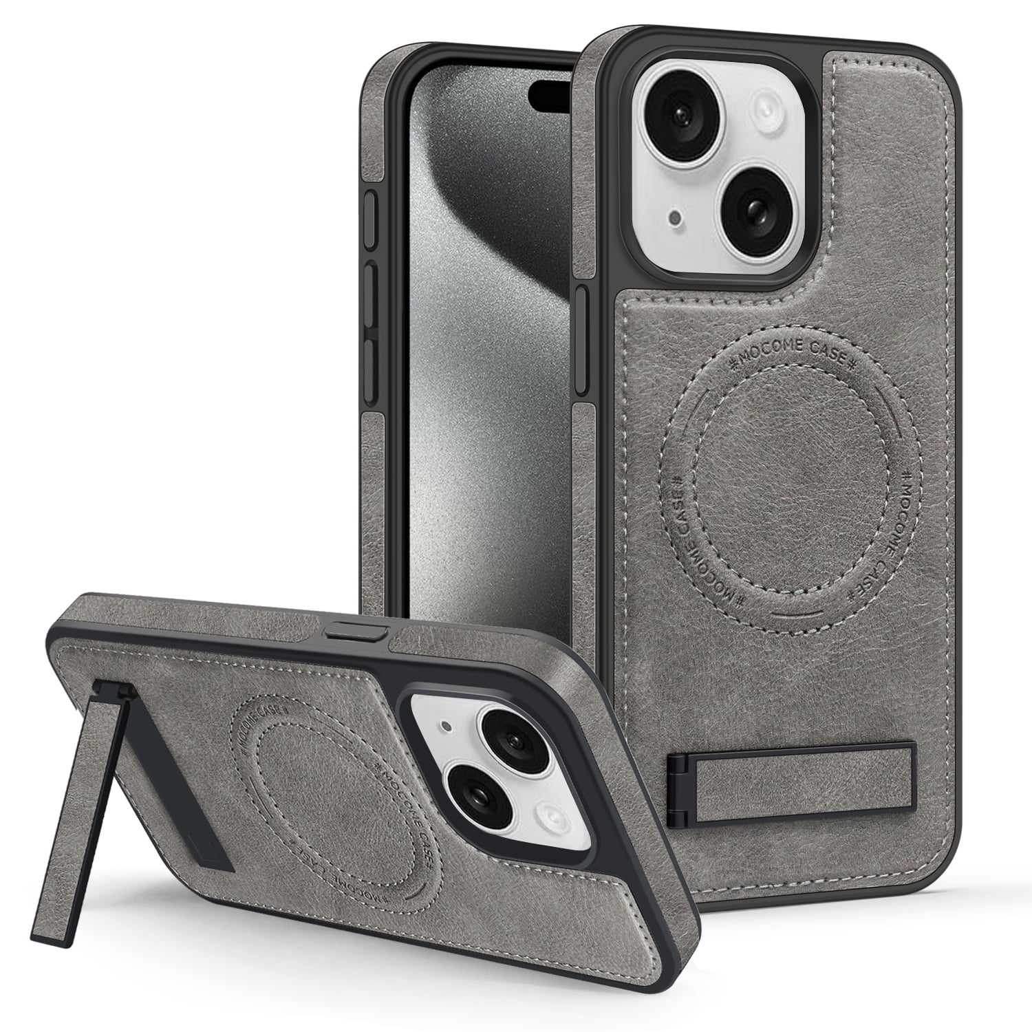 Dteck Case for iPhone 15 Plus,Magnetic Leather Case Built-in Invisible ...