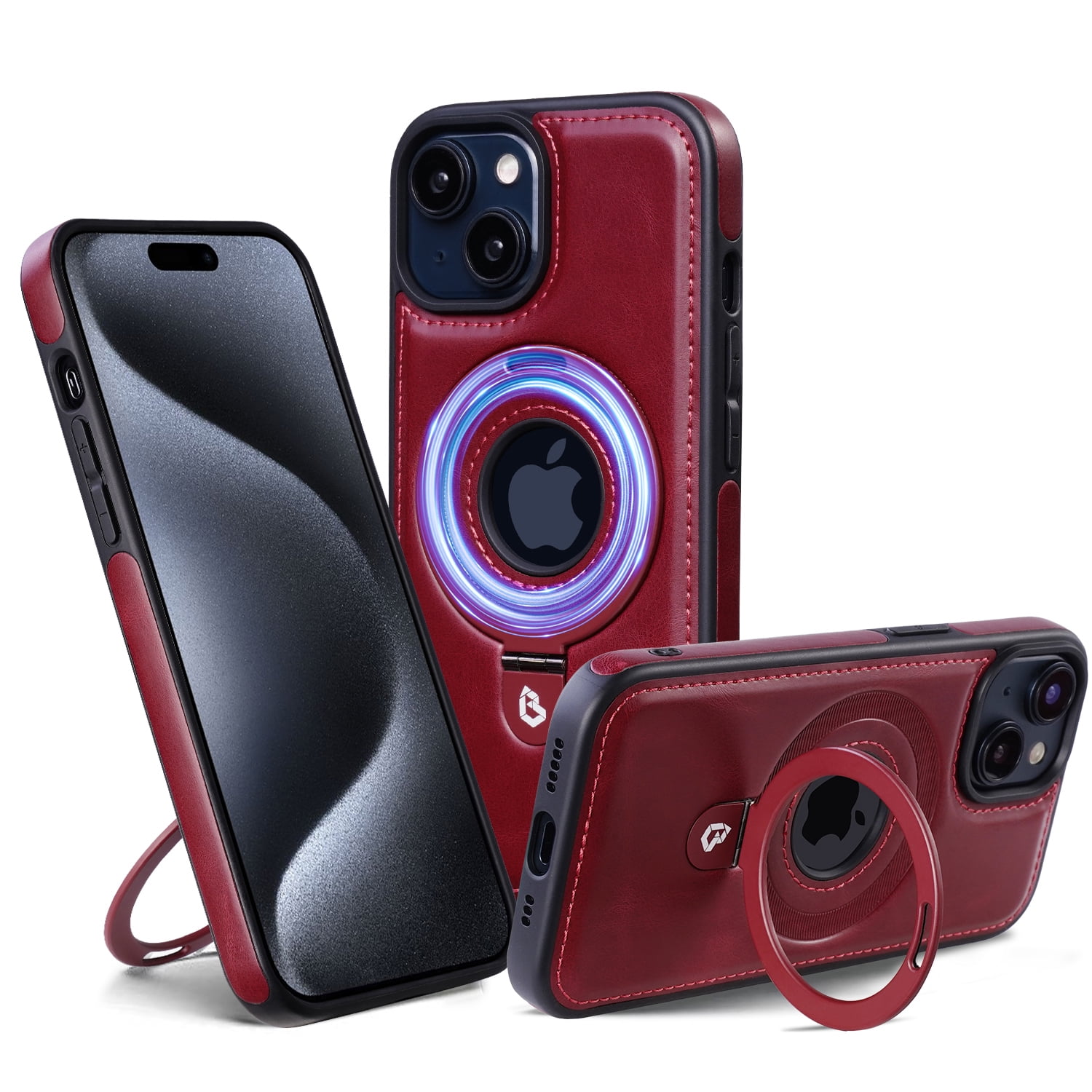 Dteck Case for iPhone 15 Plus ,Shockproof Leather Magnetic Mag Safe ...