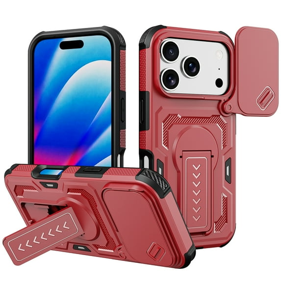 Dteck Case for iPhone 17 Pro Max,Shockproof TPU+PC Case Sliding Camera ...