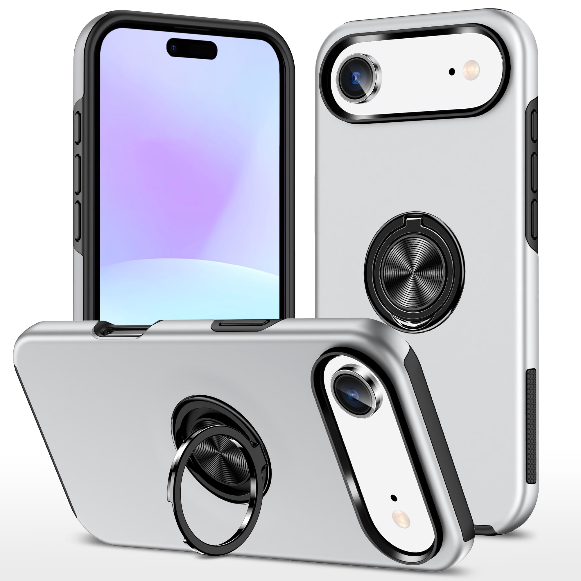 Dteck Case for iPhone Air,Shockproof TPU+PC Case Built-in Ring Holder ...