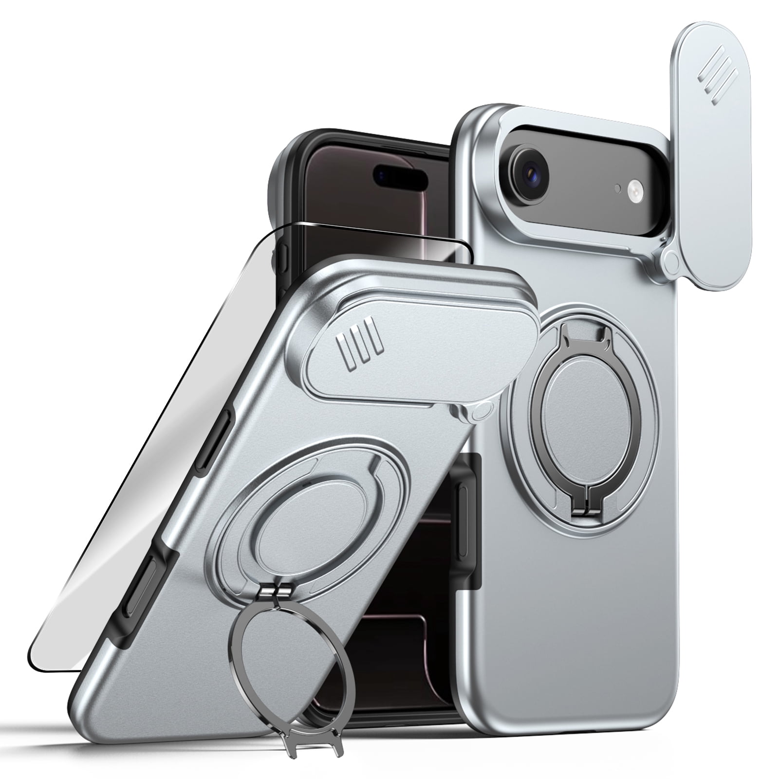 Dteck Case for iPhone Air with Magnetic Ring Stand Screen Protector ...
