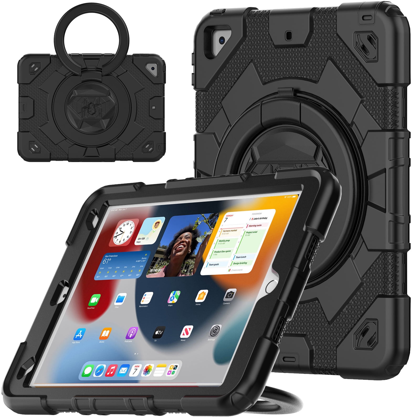 Dteck Case for iPad 9th 8th 7th Generation 10.2-inch,Heavy Duty 3-Layer ...