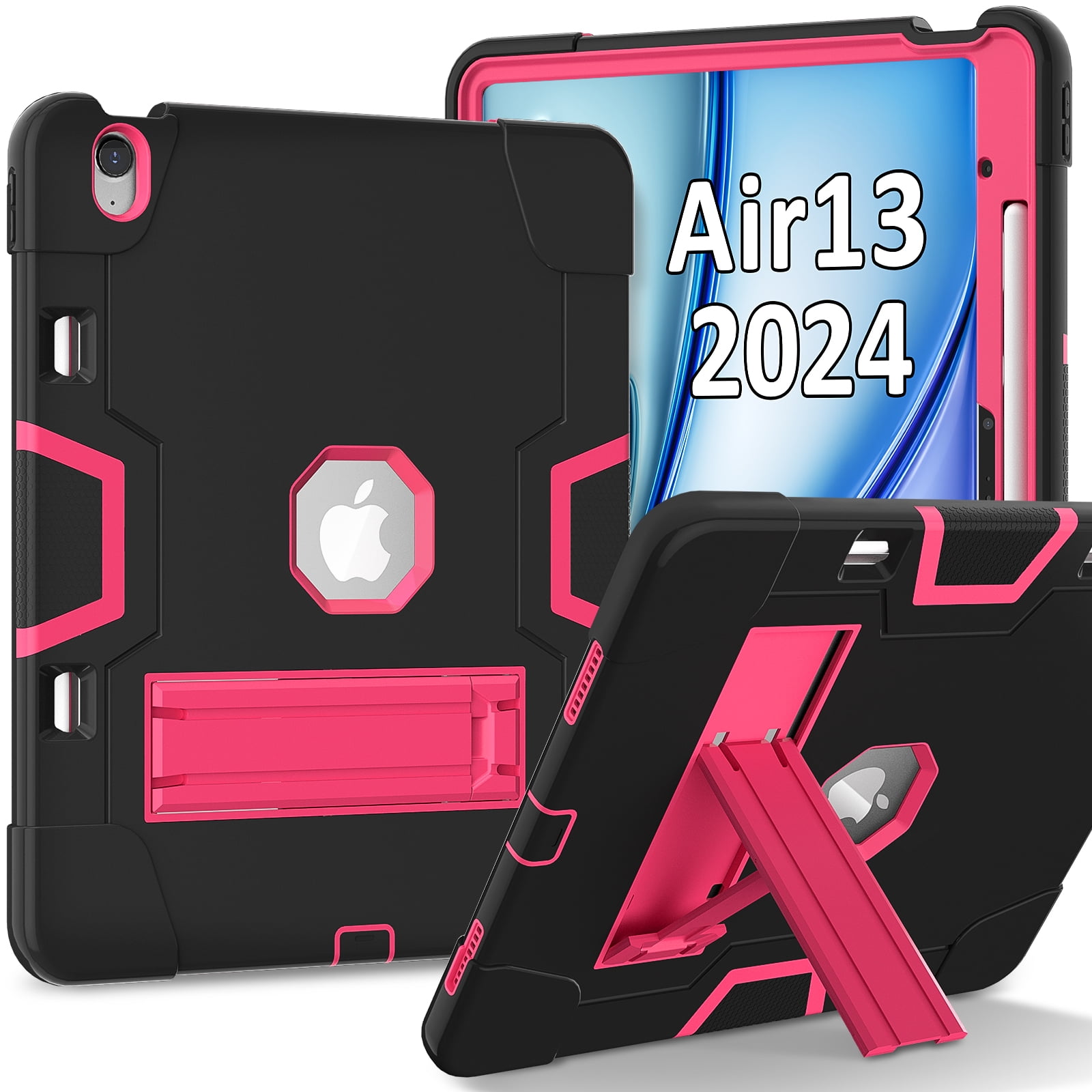 Dteck Case for iPad Air 13 inch 2025/2024,Shockproof Silicone + PC 3 ...