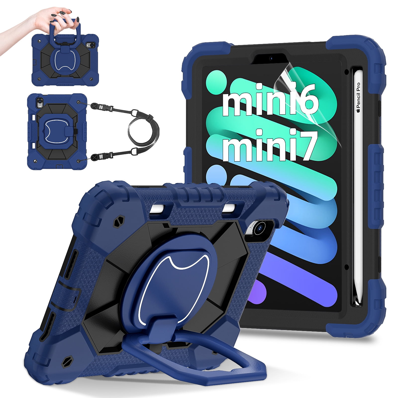Dteck Case for iPad Mini 7 (A17 Pro) 2024/ Mini 6 8.3" with Screen ...