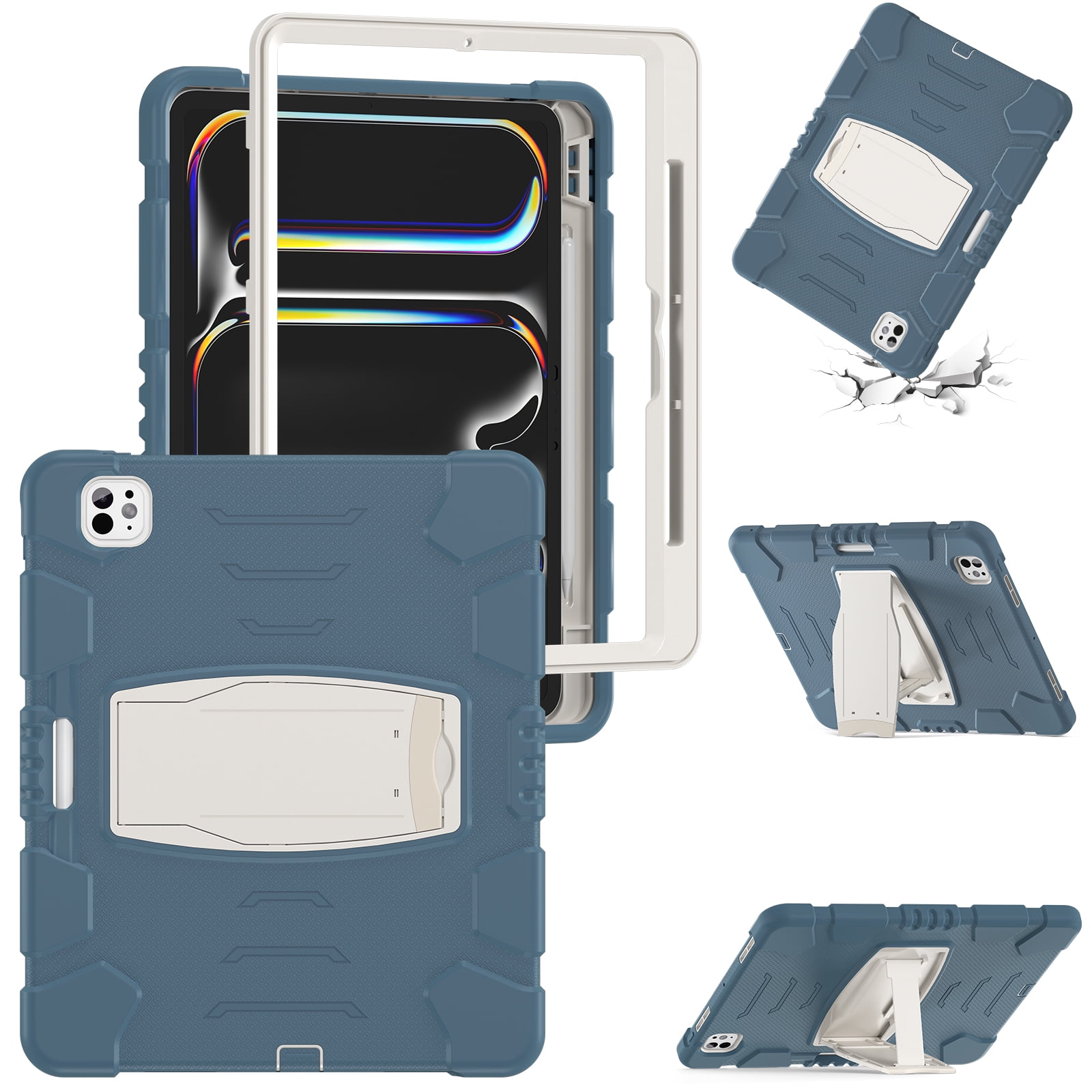Dteck Case for iPad Pro 11 inch M4 2024,Heavy Duty Silicone Case 3 ...