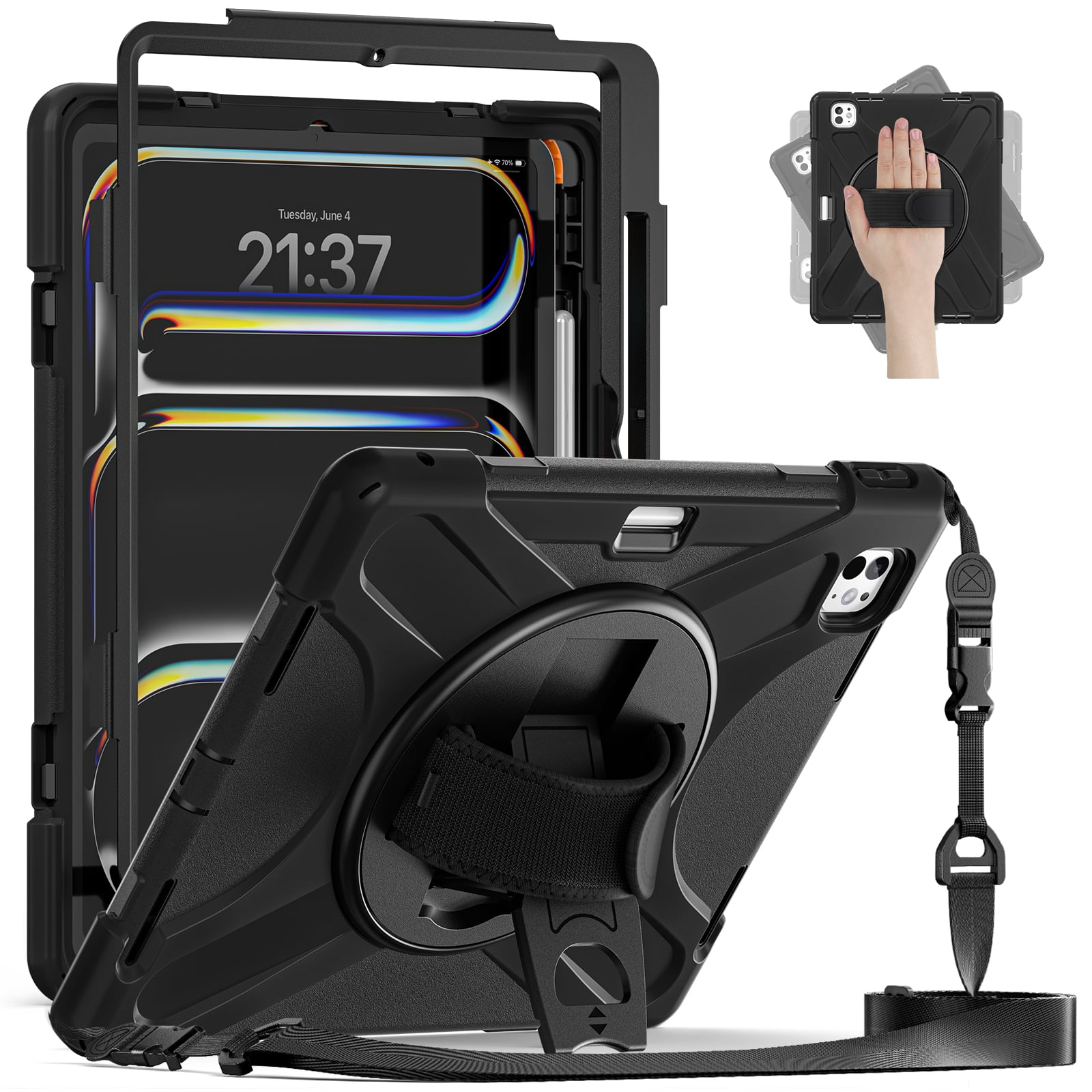 Dteck Case for iPad Pro 13 inch M4 2024,Heavy Duty Armor Shockproof ...