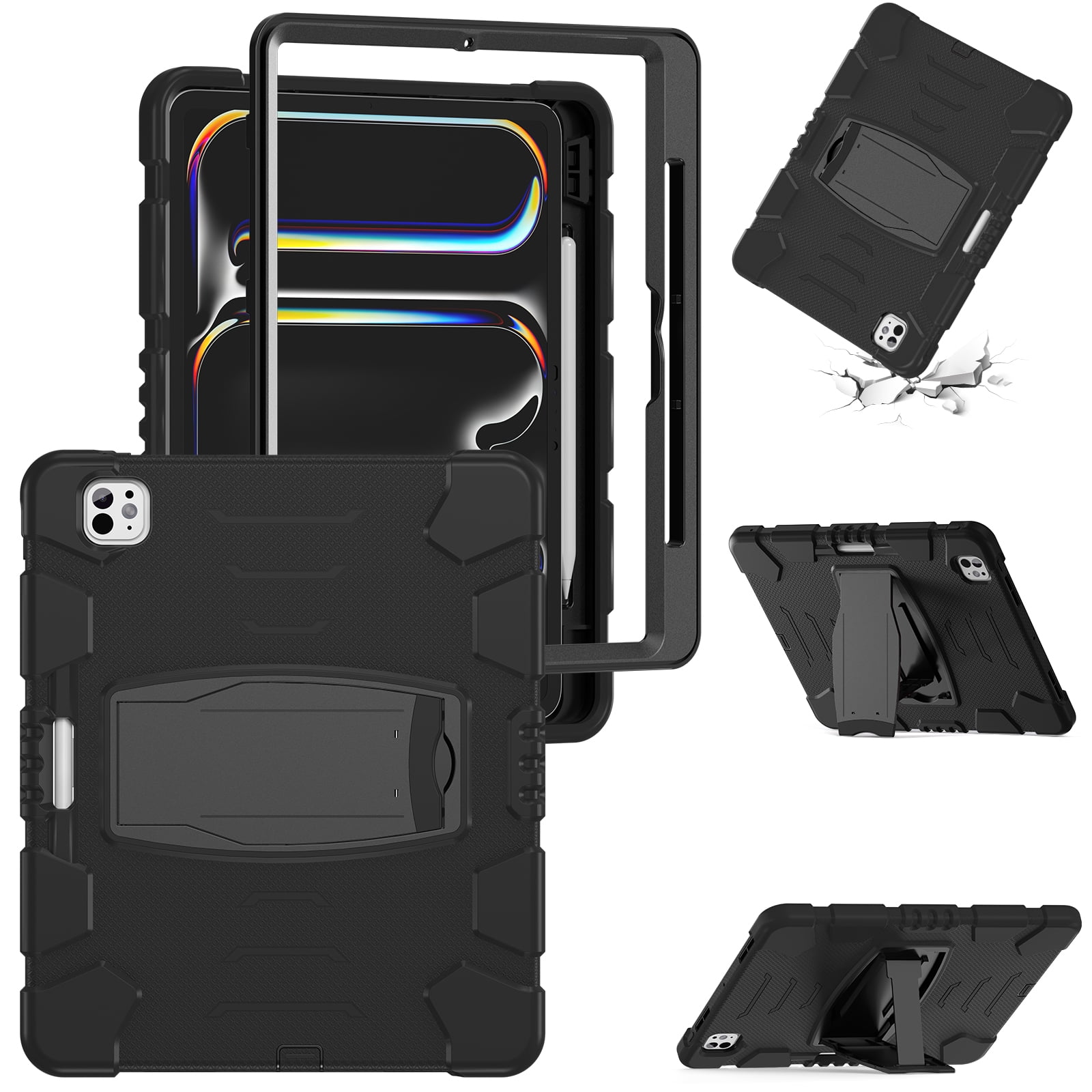 Dteck Case for iPad Pro 13 inch M4 2024,Heavy Duty Silicone Case 3 ...