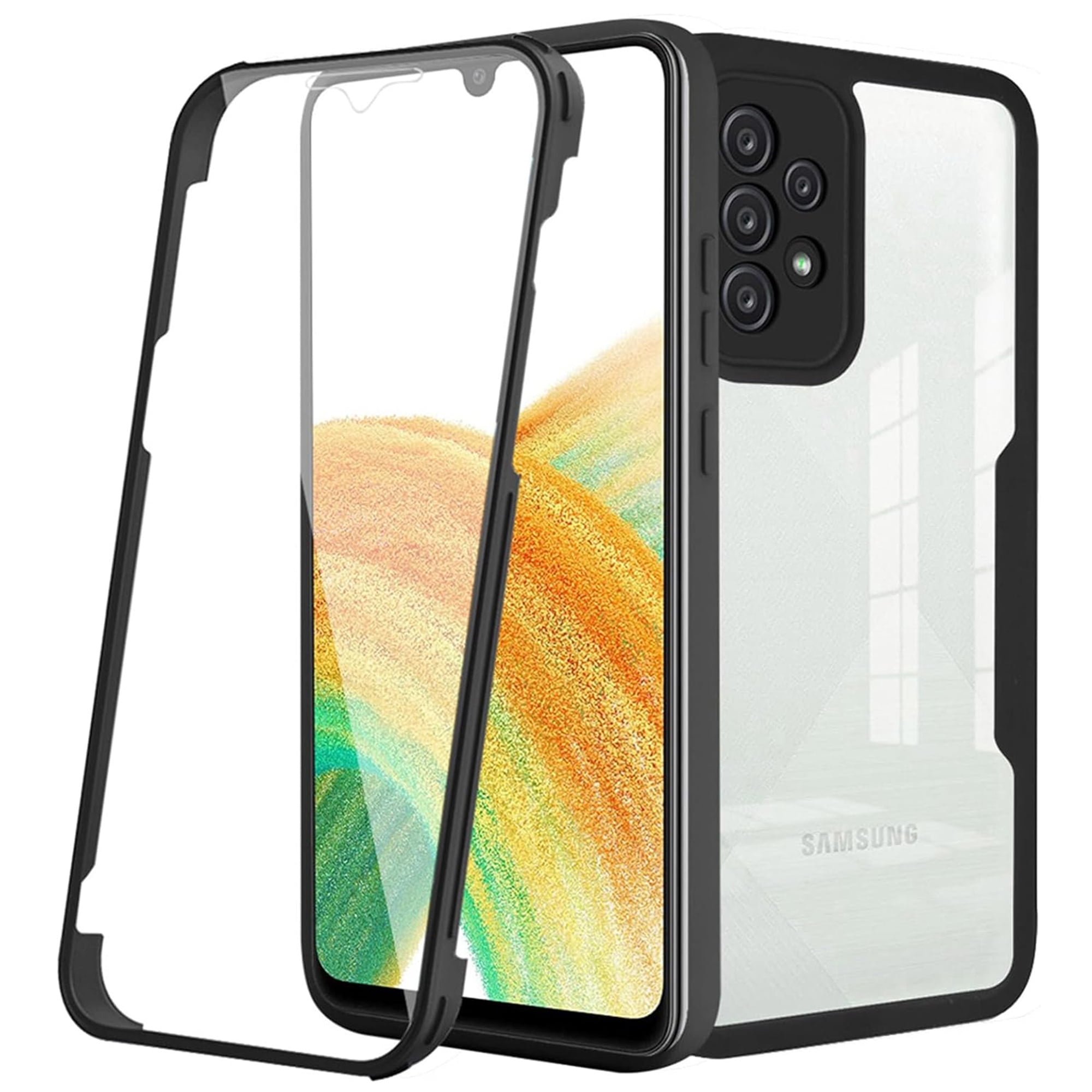 Dteck Clear Case for Samsung Galaxy A23 5G with Built-in Screen Protector, Slim Full Body Rugged ...