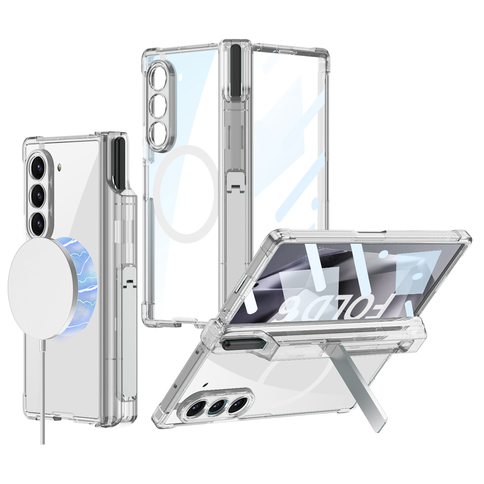 Dteck Clear Screen Protector Case for Samsung Galaxy Z Fold 6 with S ...