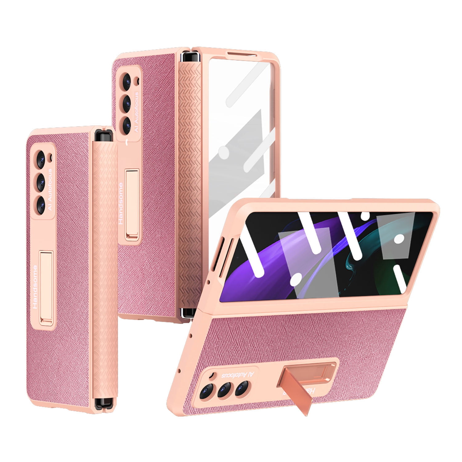 Dteck Compatible Samsung Galaxy Z Fold 2 Case Metal Stand Magnetic ...