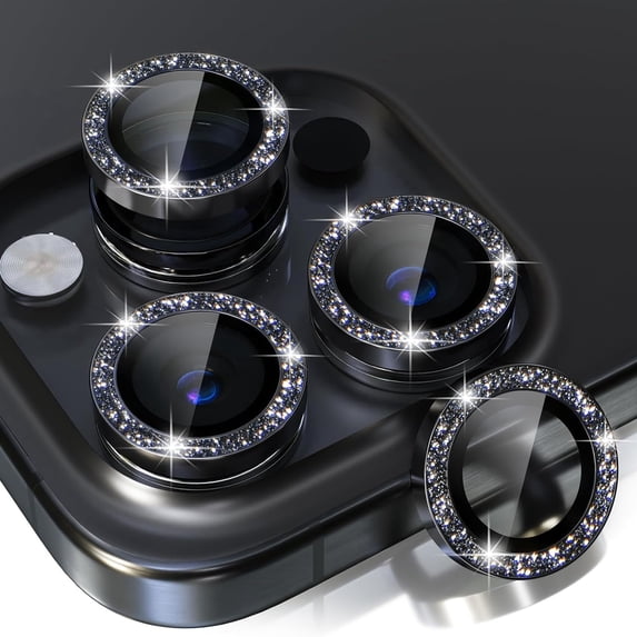 Dteck Compatible for iPhone 16 Camera Lens Protector,Bling Glitter 9H ...