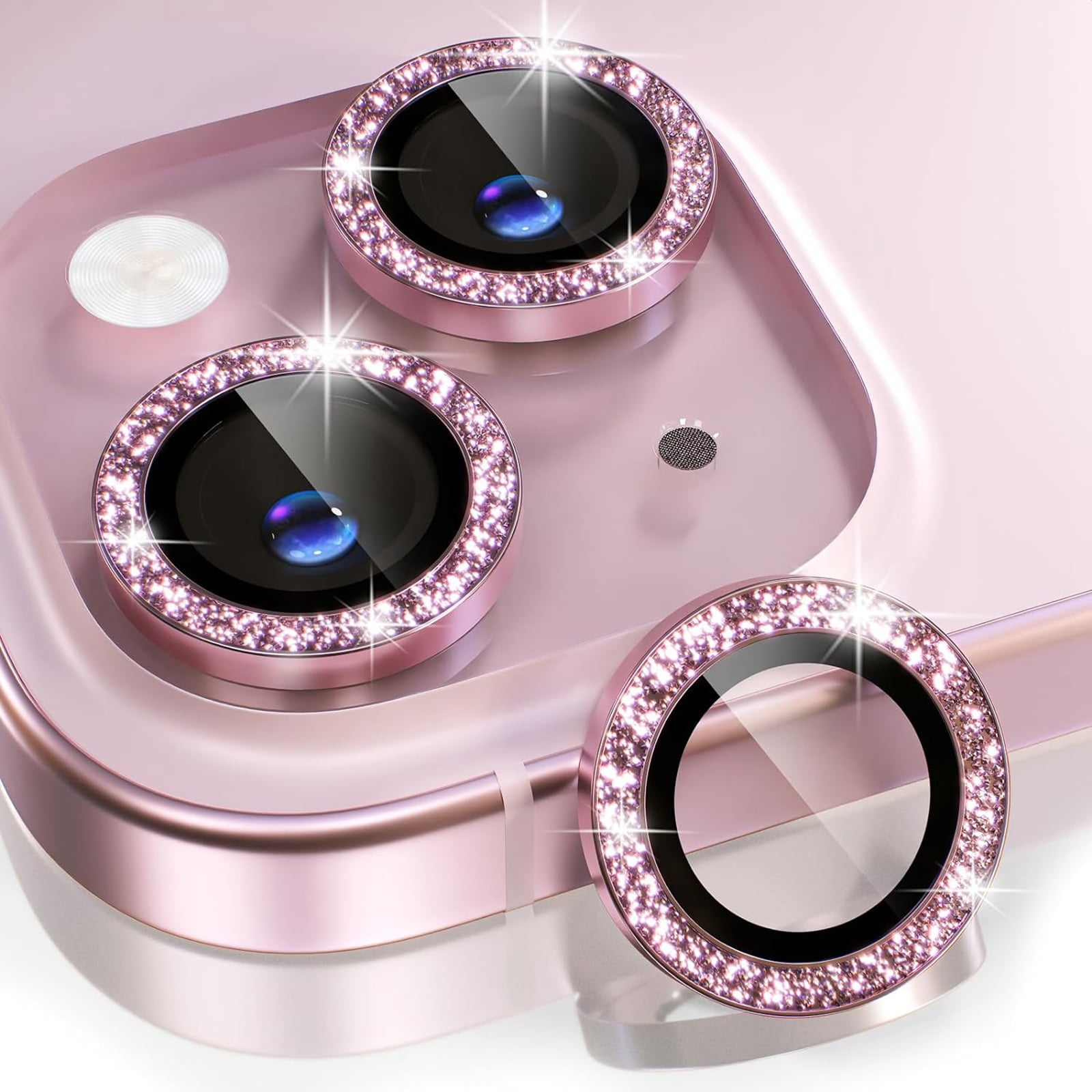 Dteck Compatible for iPhone 16 Camera Lens Protector,Bling Glitter 9H ...