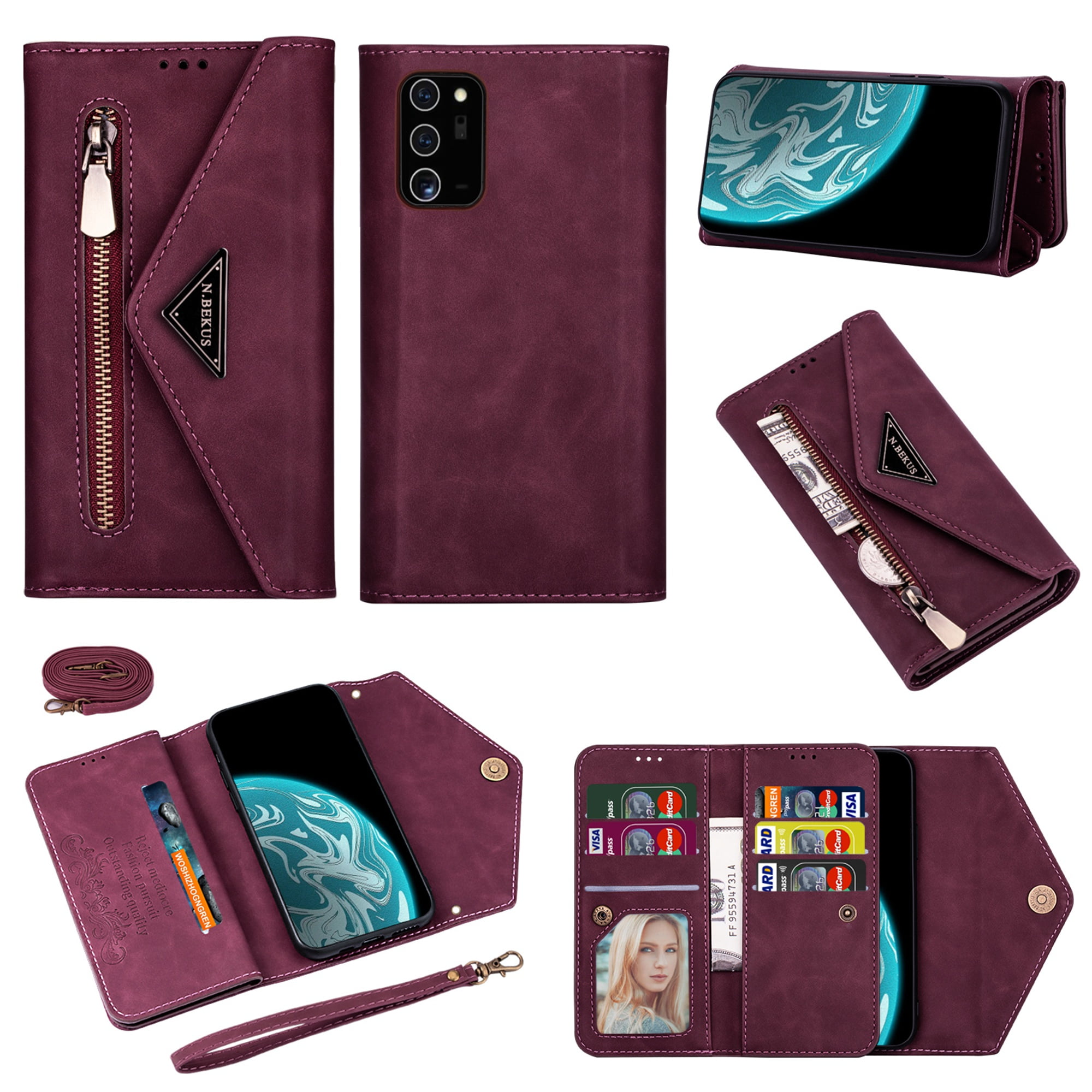 Dteck Crossbag Case For Samsung Galaxy Note 20, PU Leather Wallet Lager ...