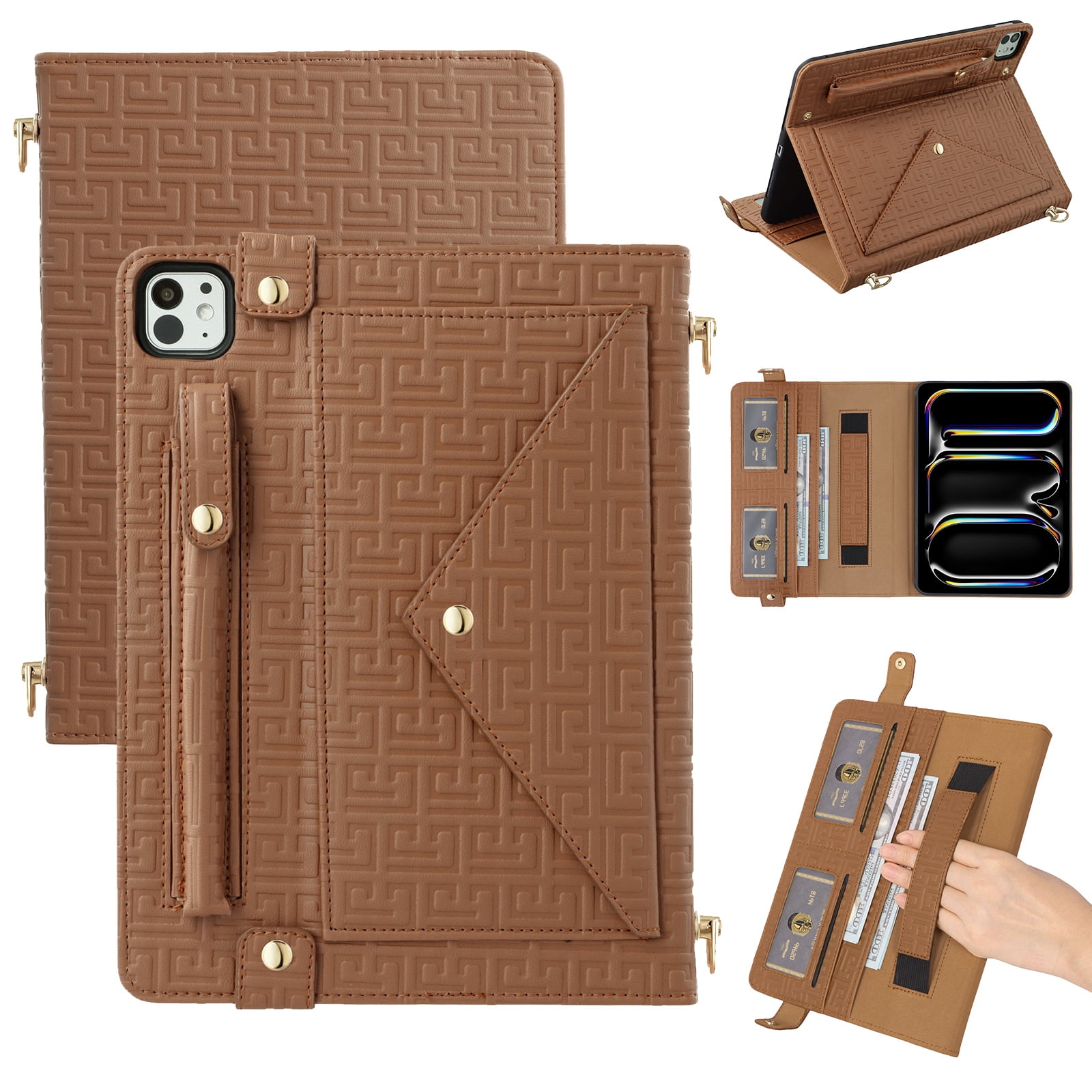 Dteck Crossbody Handbag Case for iPad Air 11 inch M2 (2024) Air 6th ...
