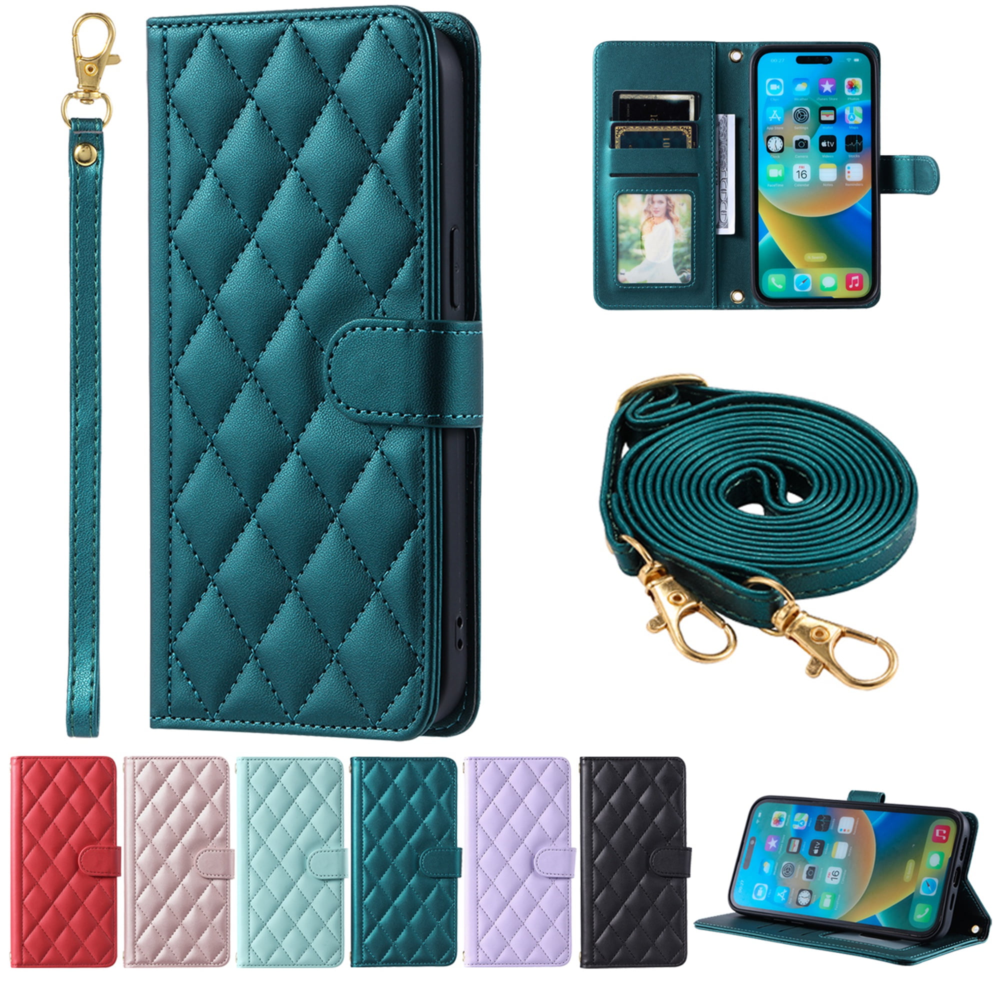 Dteck Crossbody Wallet Case for Google Pixel 7 Pro, PU Leather Phone ...