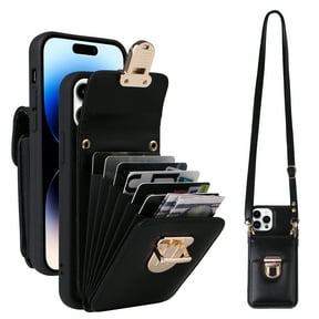 Dteck Crossbody Wallet Case for iPhone 14 Pro, PU Leather Purse Case ...