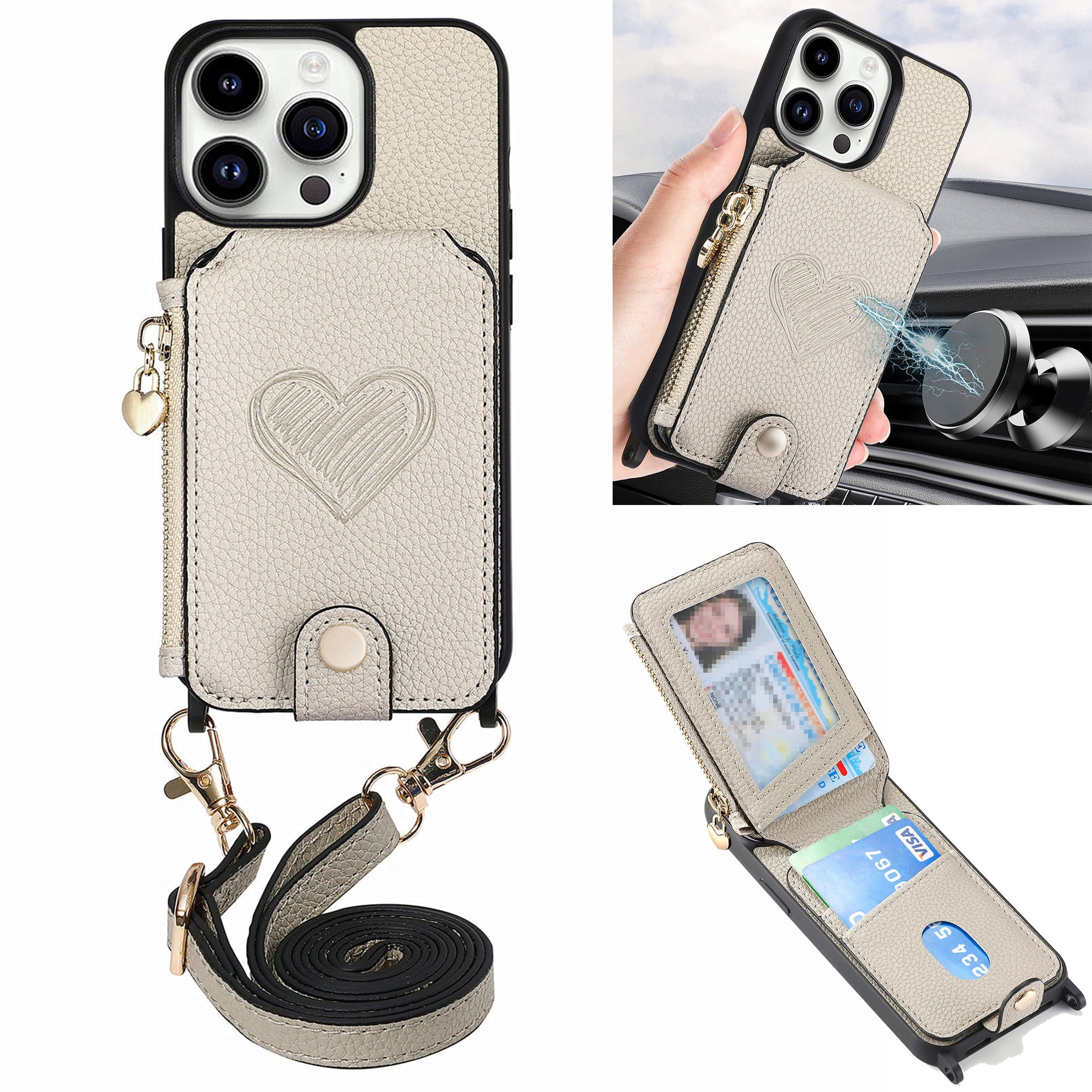 Dteck Crossbody Wallet Case for iPhone 12 Pro, iPhone 12 Case with Card ...