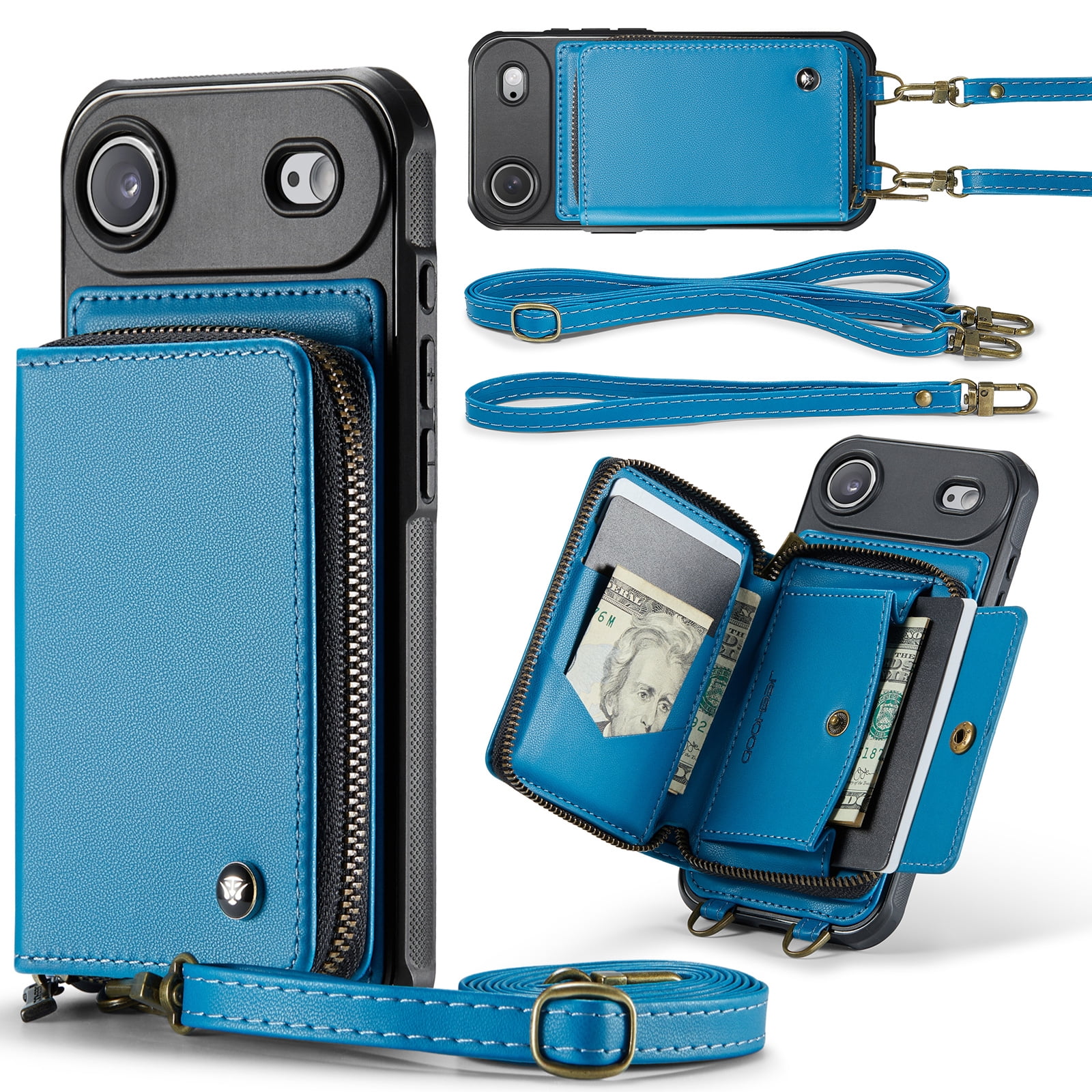 Dteck Crossbody Wallet Case for iPhone Air, RFID Blocking PU Leather ...
