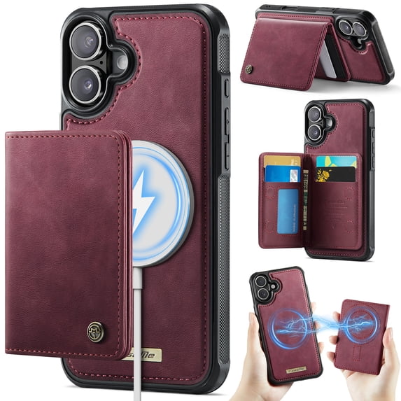 Dteck Detachable Magnetic Wallet Case for iPhone 17,Shockproof Leather ...