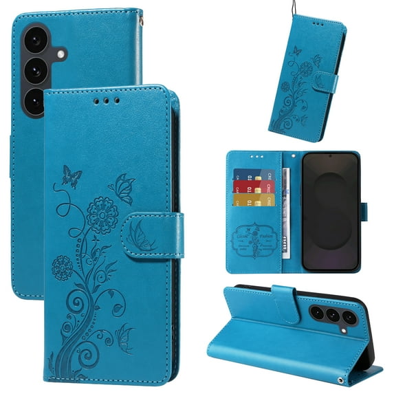 Dteck Flip Case for Samsung Galaxy S25 FE, Embossed PU Leather Magnetic ...