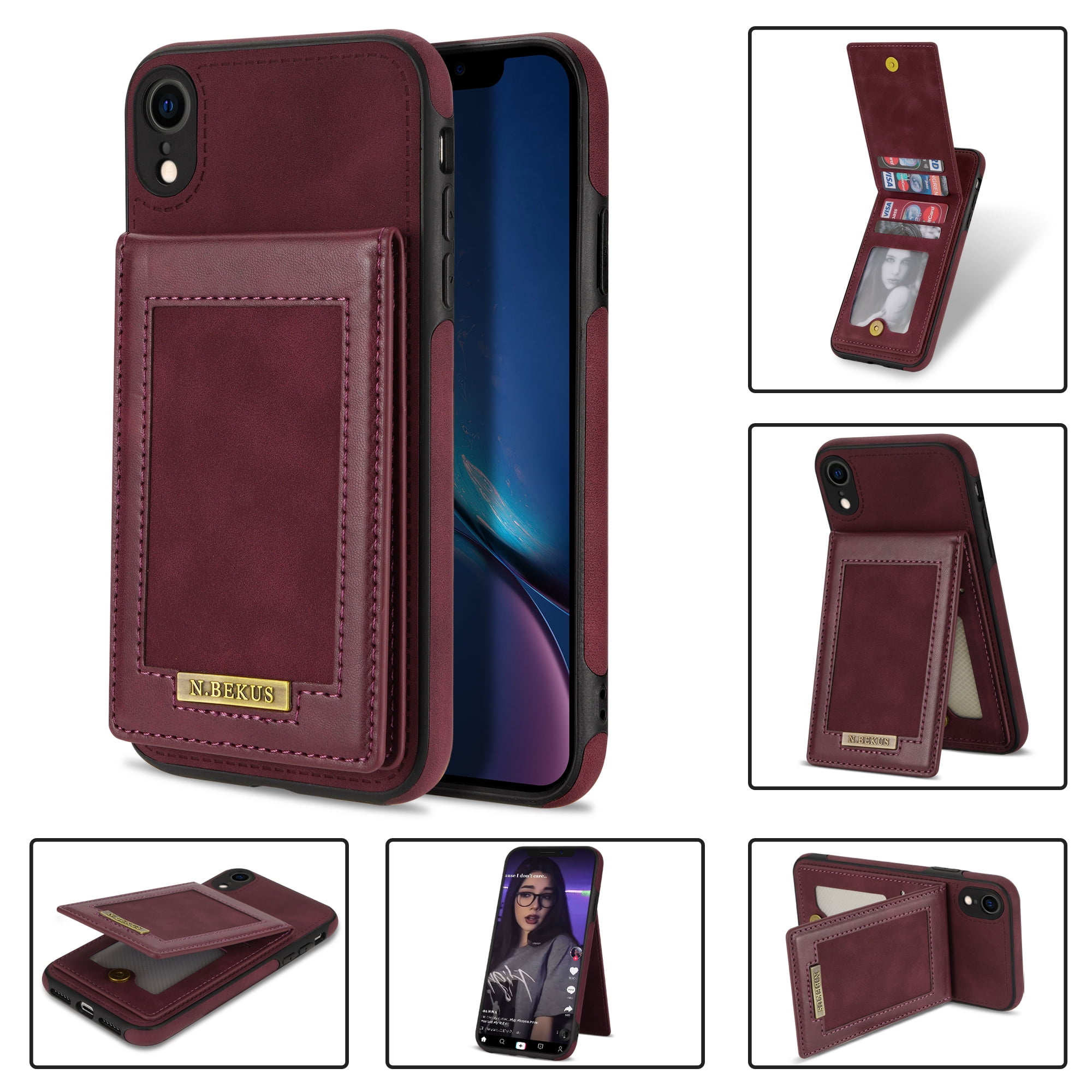 Dteck Flip Wallet Case for iPhone XR 6.1 inch,Luxury PU Leather Multi ...