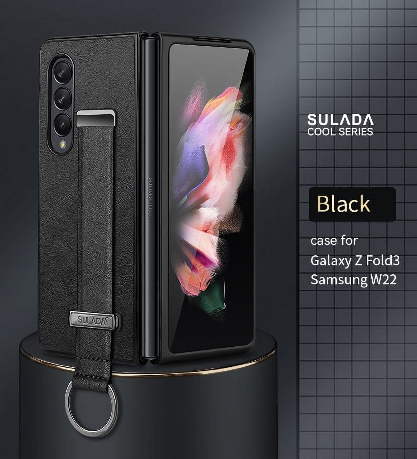 Dteck For Samsung Galaxy Z Fold3 5G Case with Hand Strap Holder ...