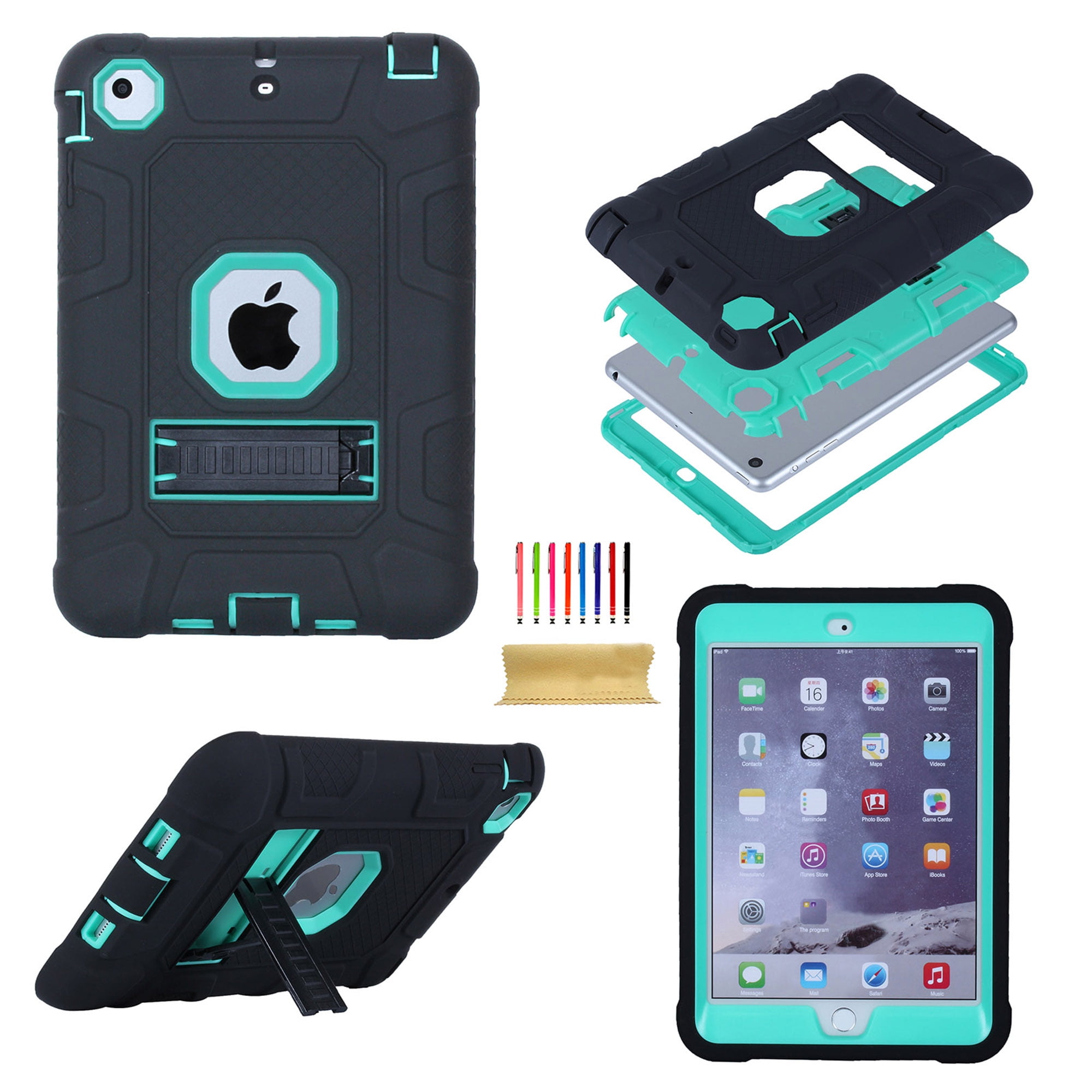 Dteck For iPad mini 1 2 3 Shockproof Protective Stand Heavy Hybrid ...