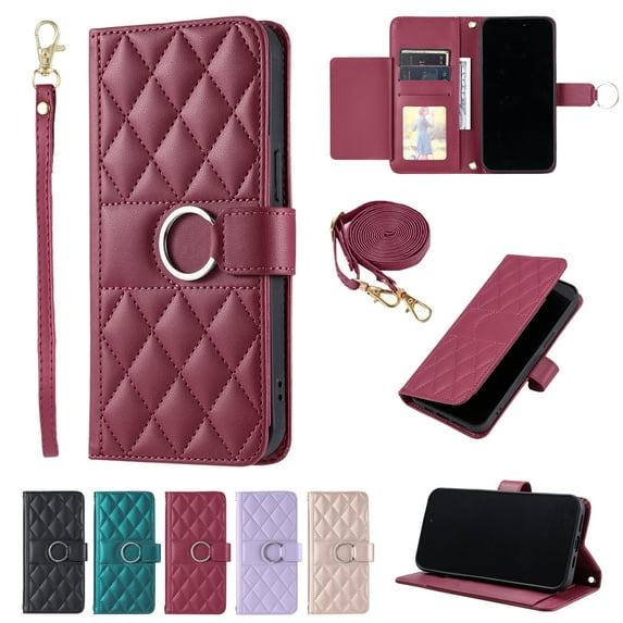 Dteck For iPhone 14 Pro Max Case, Crossbody Lanyard PU Leather Flip ...
