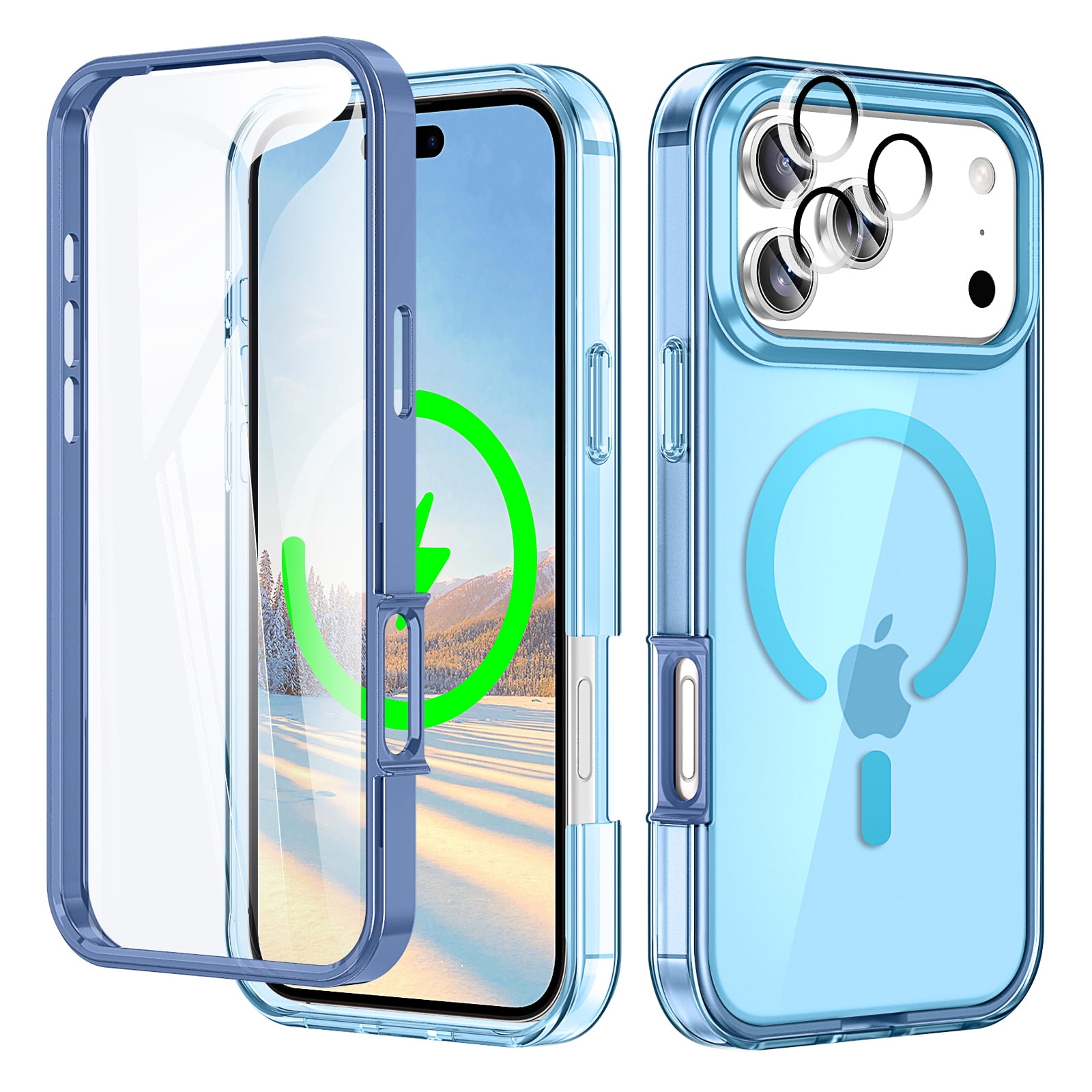 Dteck Full Body Case for iPhone 17 Pro,Shockproof TPU+PC Case Built-in ...