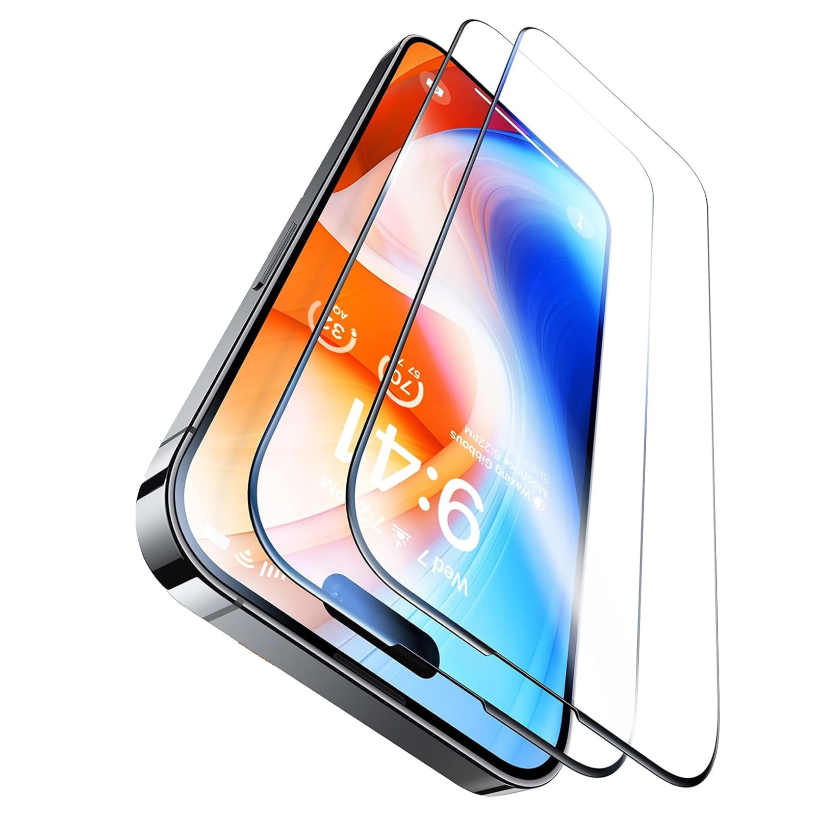 Dteck Full Coverage 2 Pack Screen Protector for iPhone 16, Tempered ...