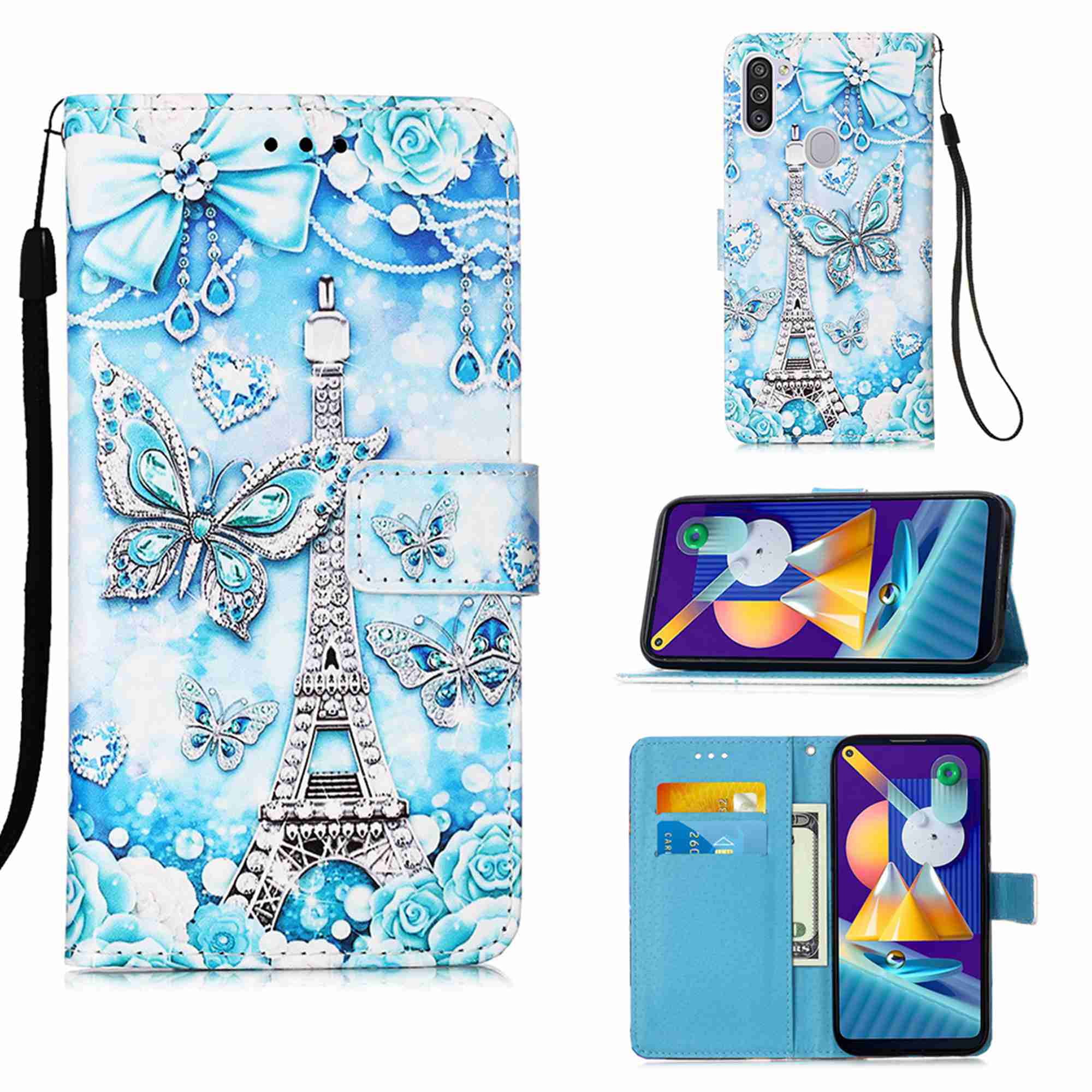 Dteck Galaxy A11 6.4 inch Case 3D Full Stylish Wallet Credit Cards Slot ...