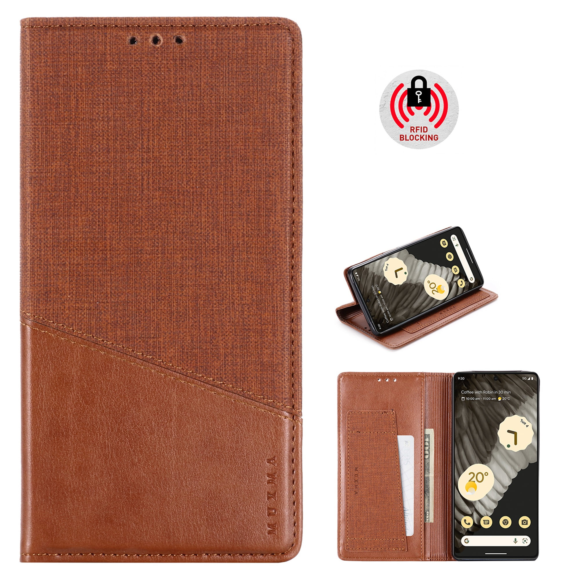 Dteck for Galaxy A24 Case,PU Leather Flip Slim Cover with RFID Blocking ...