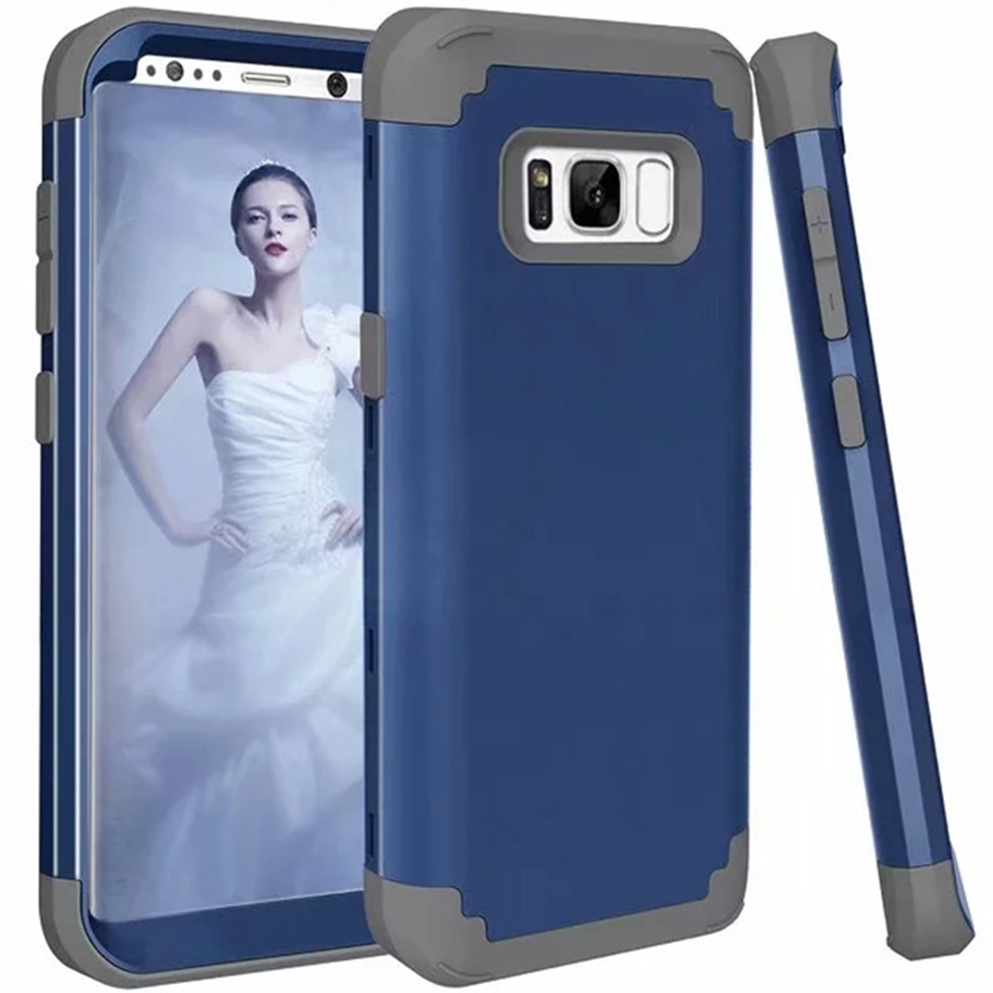 Dteck Galaxy S8 Cell Phone Case, Heavy Dual Layer Rugged Shockproof ...