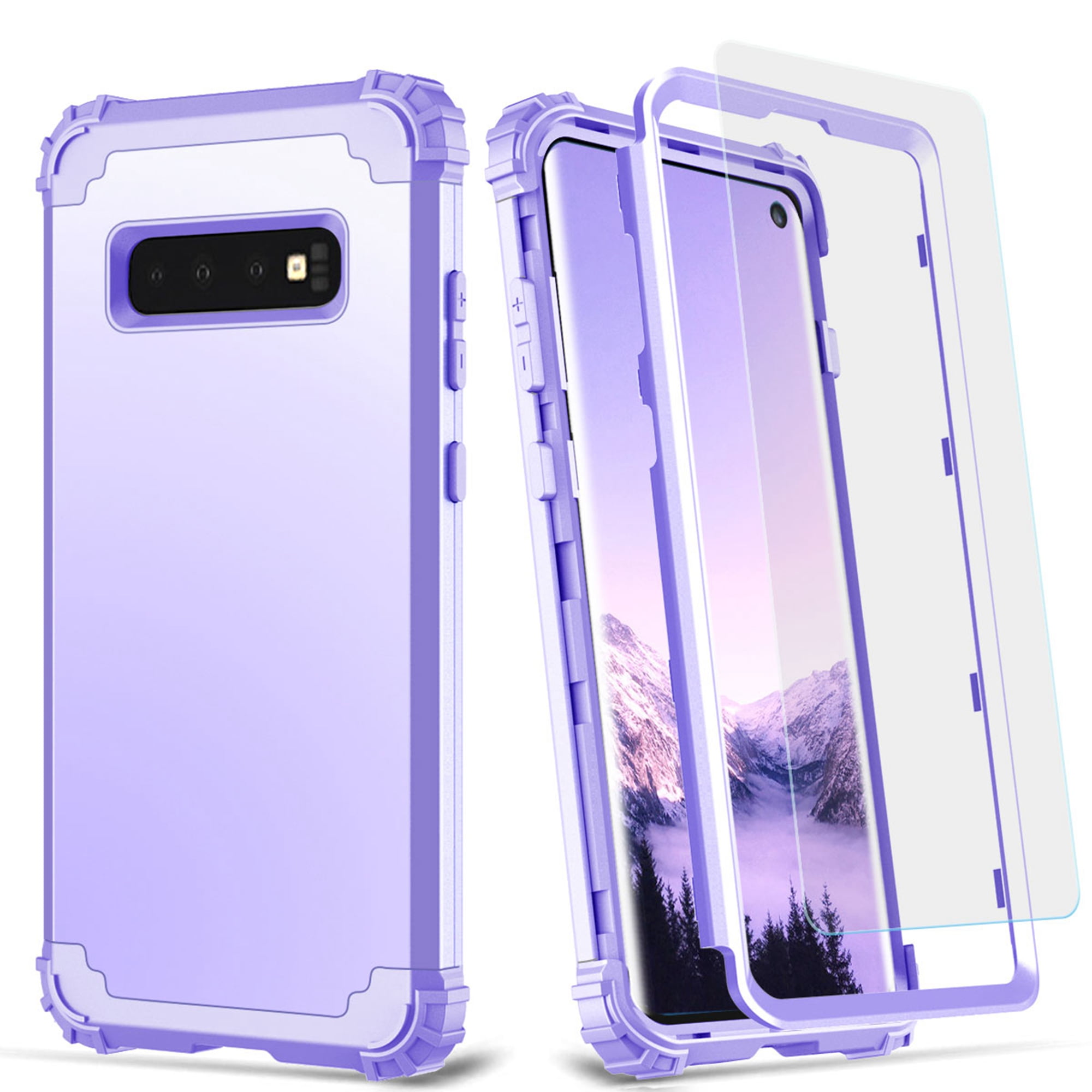 Dteck Galaxy S9 Case with Tempered Glass Screen Protector, Dteck Heavy Dual Layer Full Body ...