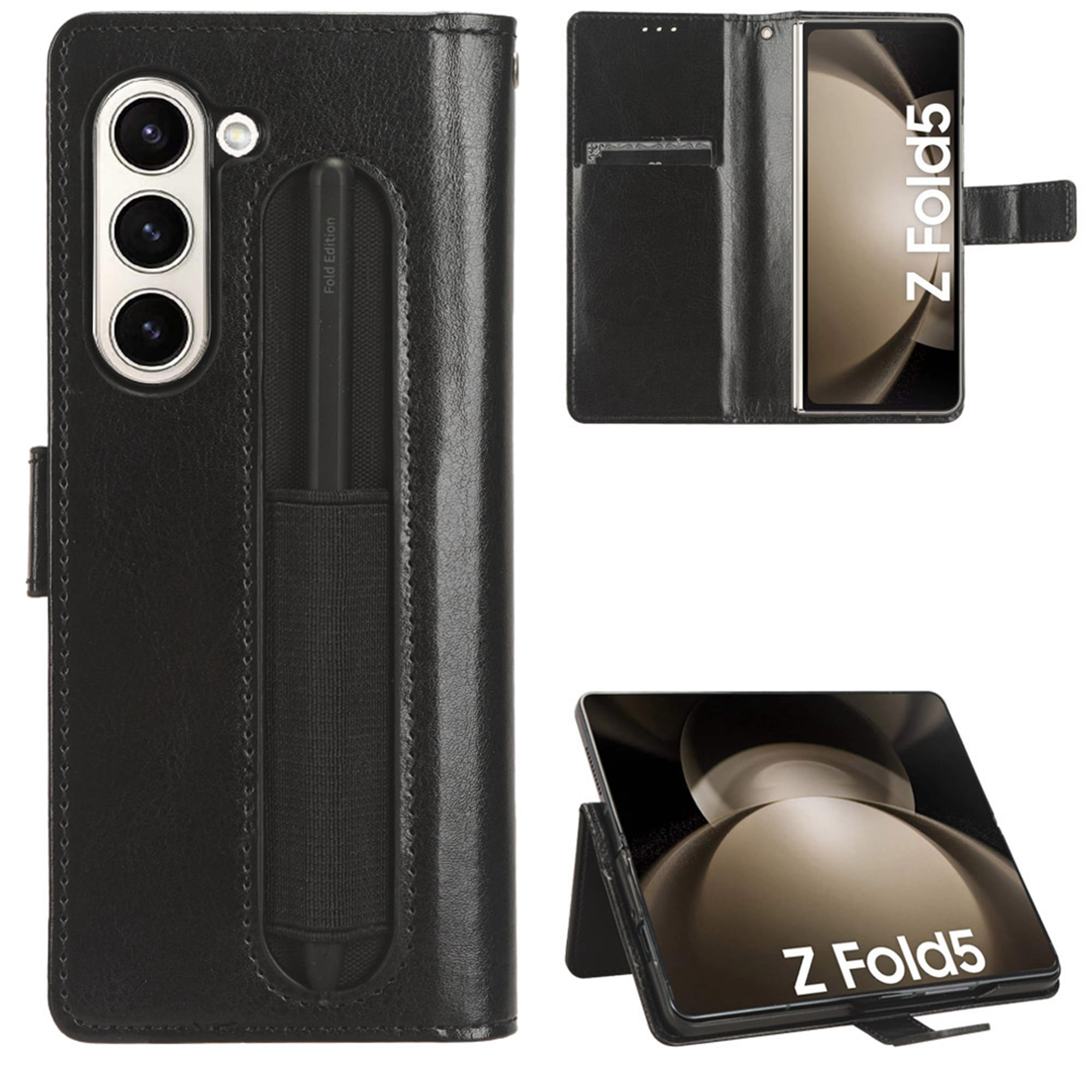 Dteck Galaxy Z Fold 5 5G Wallet Case with Pen Holder, Magnetic Wallet ...