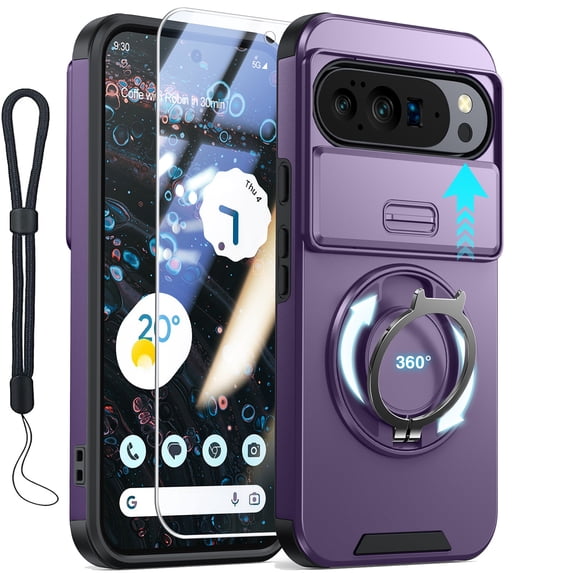 Dteck for Google Pixel 10 Pro Case with Stand, Heavy Duty Shockproof ...