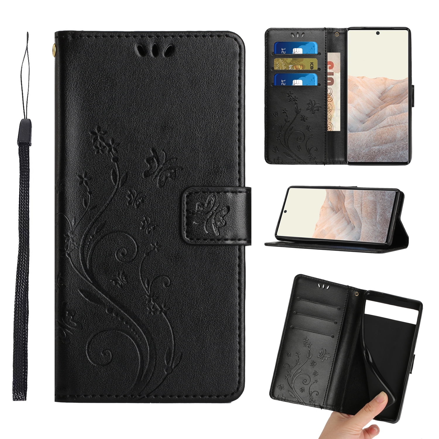 Dteck Google Pixel 7 Pro Case, Magnetic Closure Wallet RFID Blocking ...