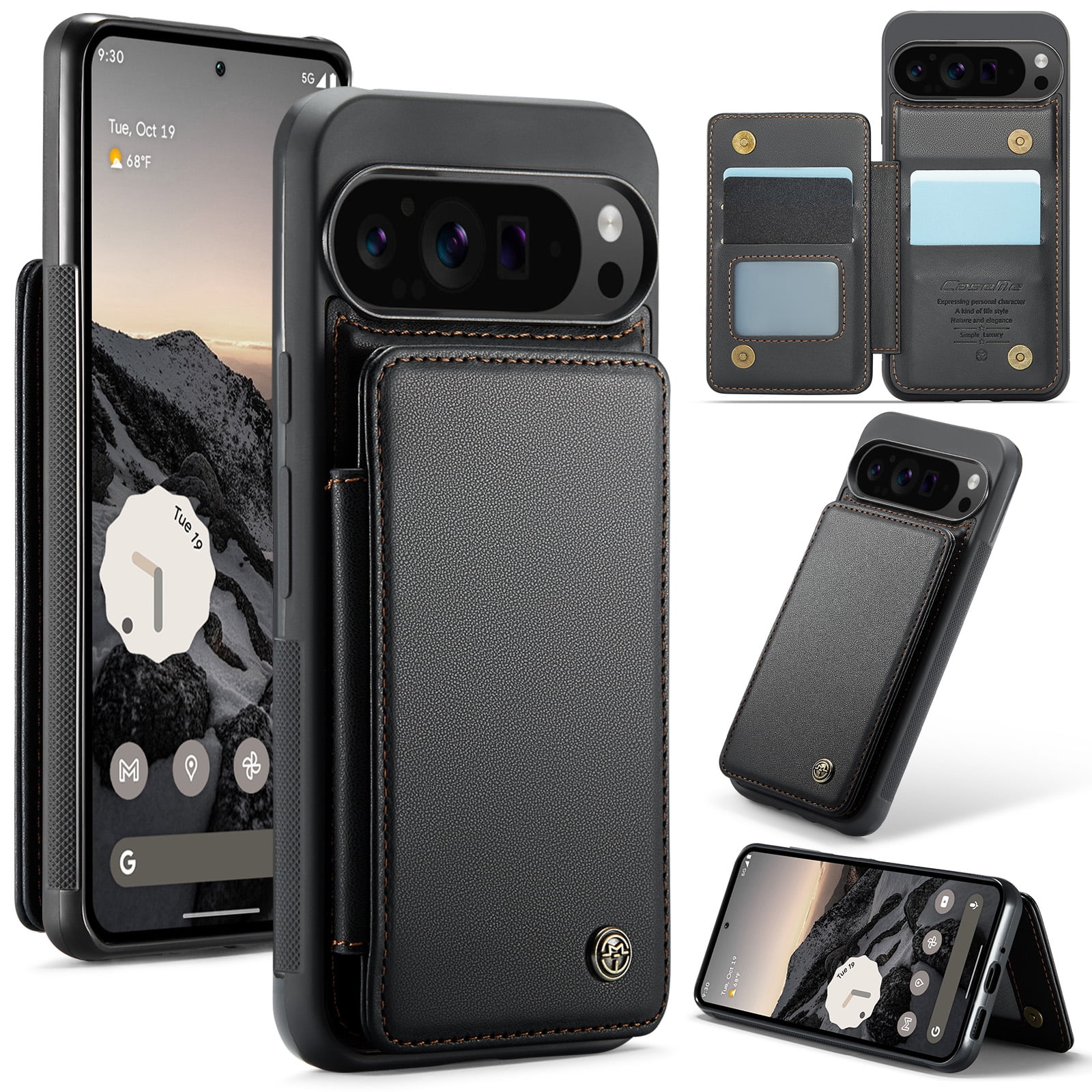 Dteck for Google Pixel 8 Case with Card Holder, Magnetic Business ...