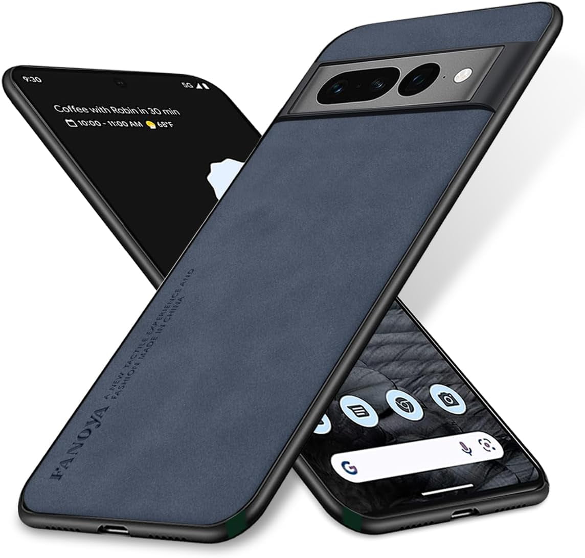 Dteck for Google Pixel 8 Slim Back Case, Luxury Shockproof Business Retro Premium PU Leather ...