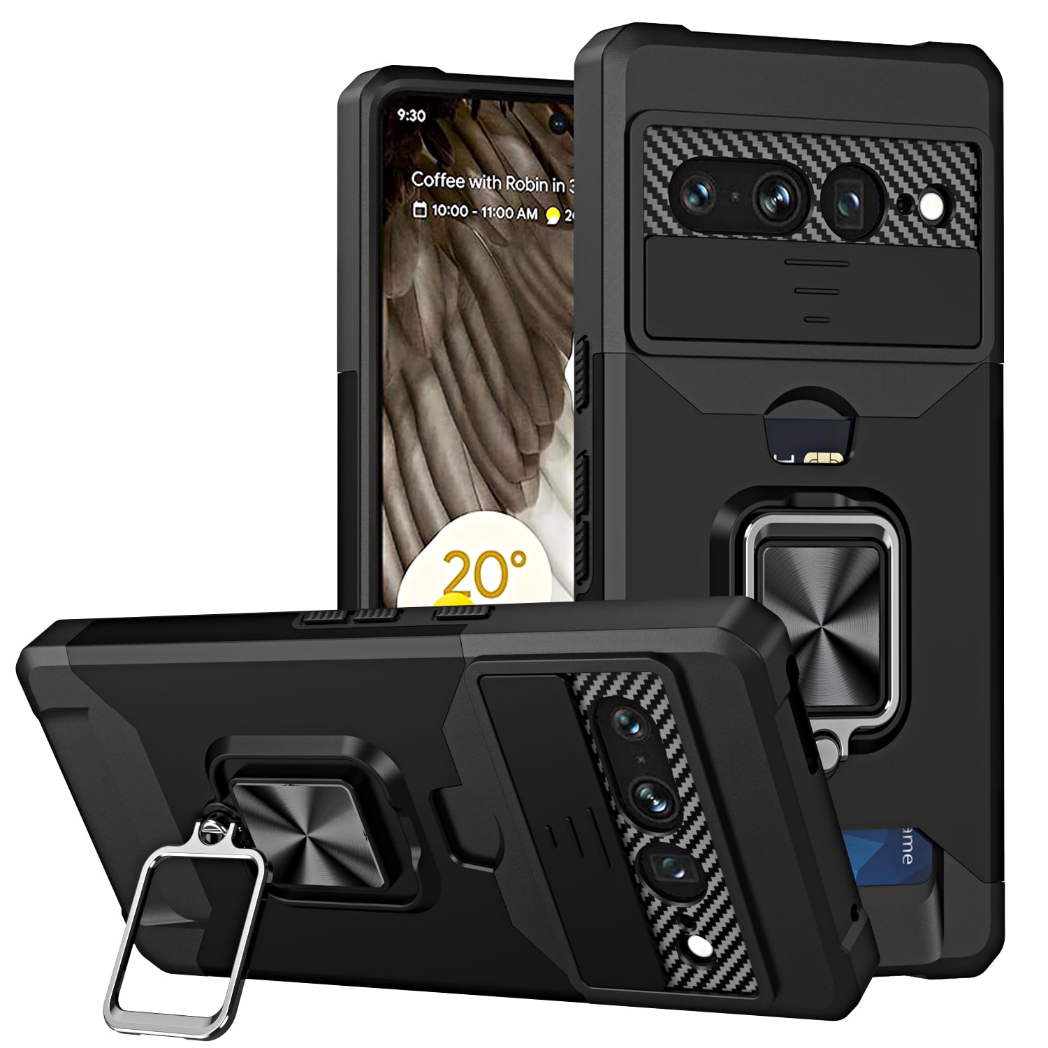 Dteck for Google Pixel 8A Case with Slide Lens Protection Cover and ...