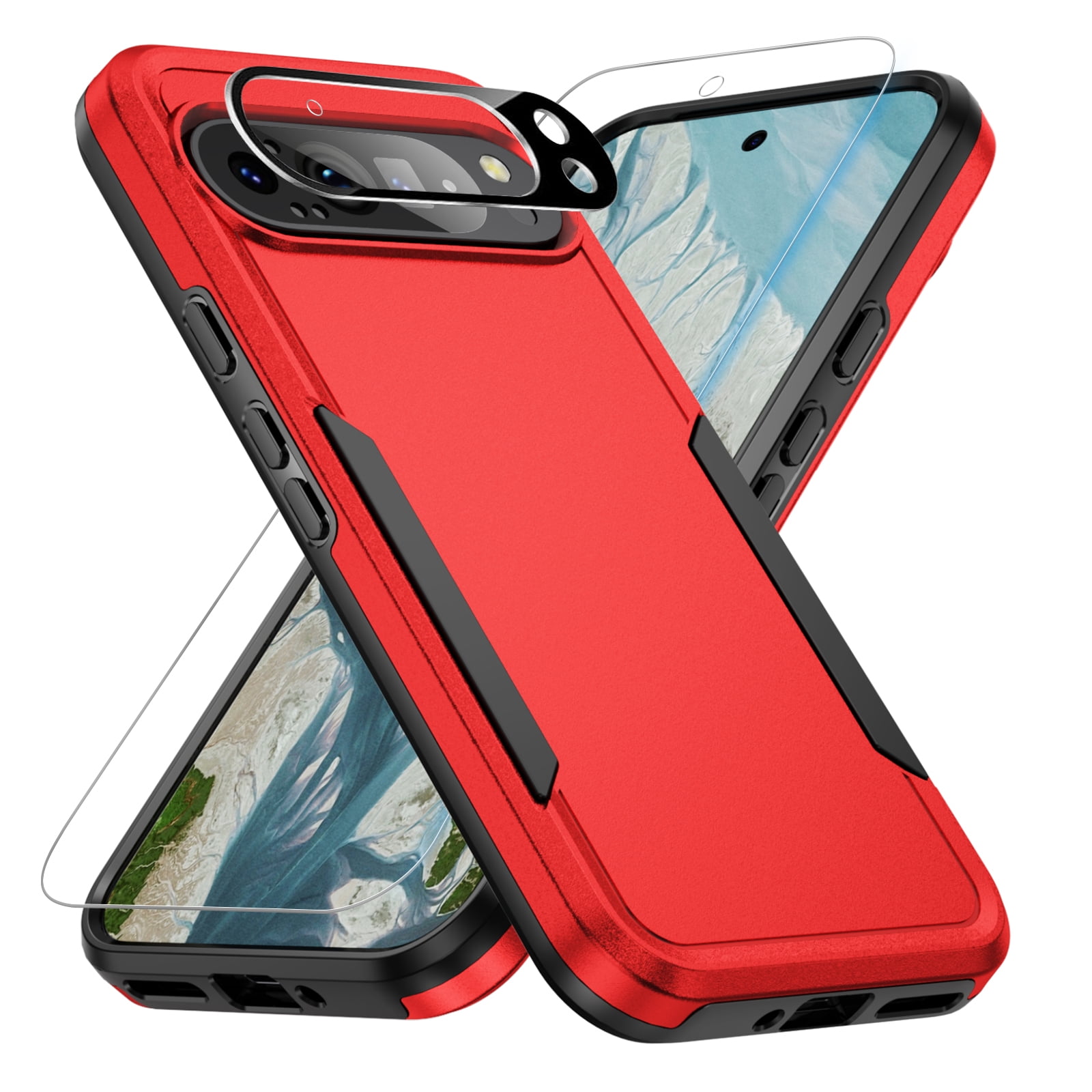 Dteck for Google Pixel 9 Pro Case with Screen Protector + Camera Lens ...