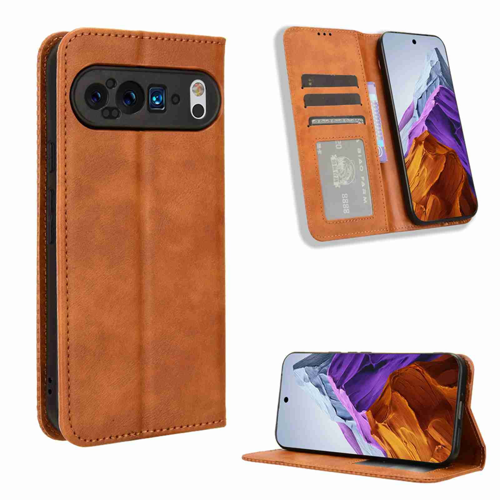 Dteck for Google Pixel 9 Pro / 9 Wallet Case, Luxury Soft PU Leather ...
