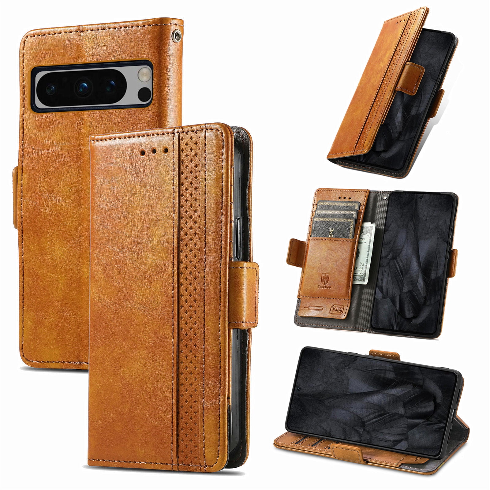 Dteck for Google Pixel 9 Pro XL Wallet Case, Shockproof Magnetic PU ...