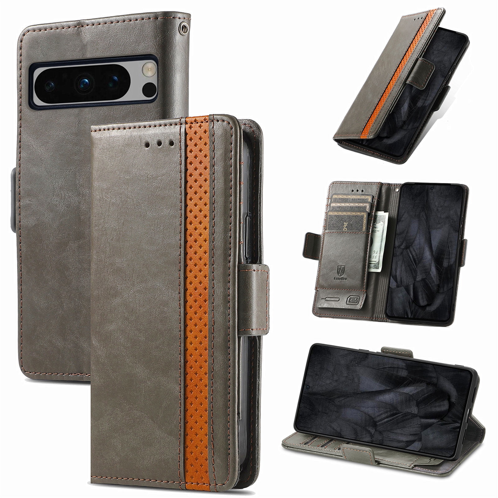 Dteck for Google Pixel 9 Pro XL Wallet Case, Shockproof Magnetic PU ...