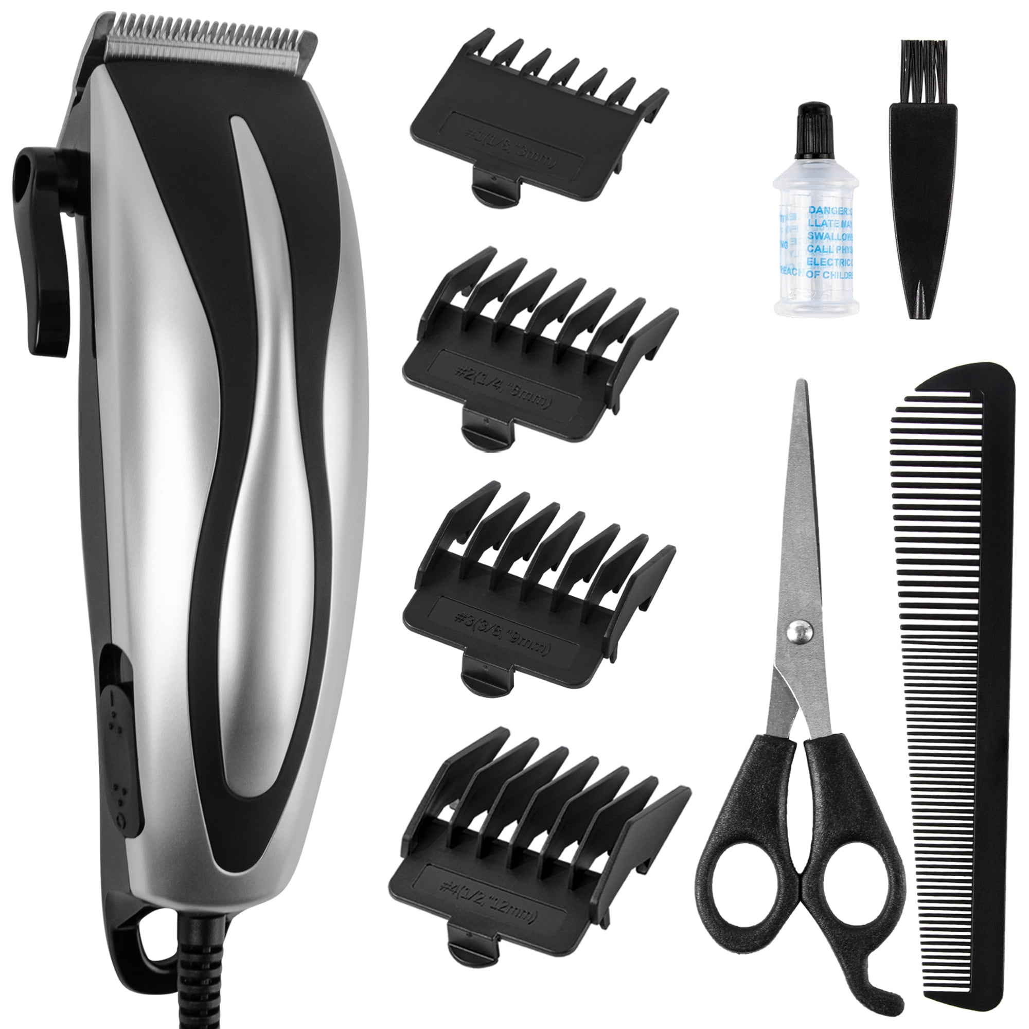 Dteck Hair Clipper Kit, Corded Hair Trimmer Grooming Kit, Self-Haircut ...